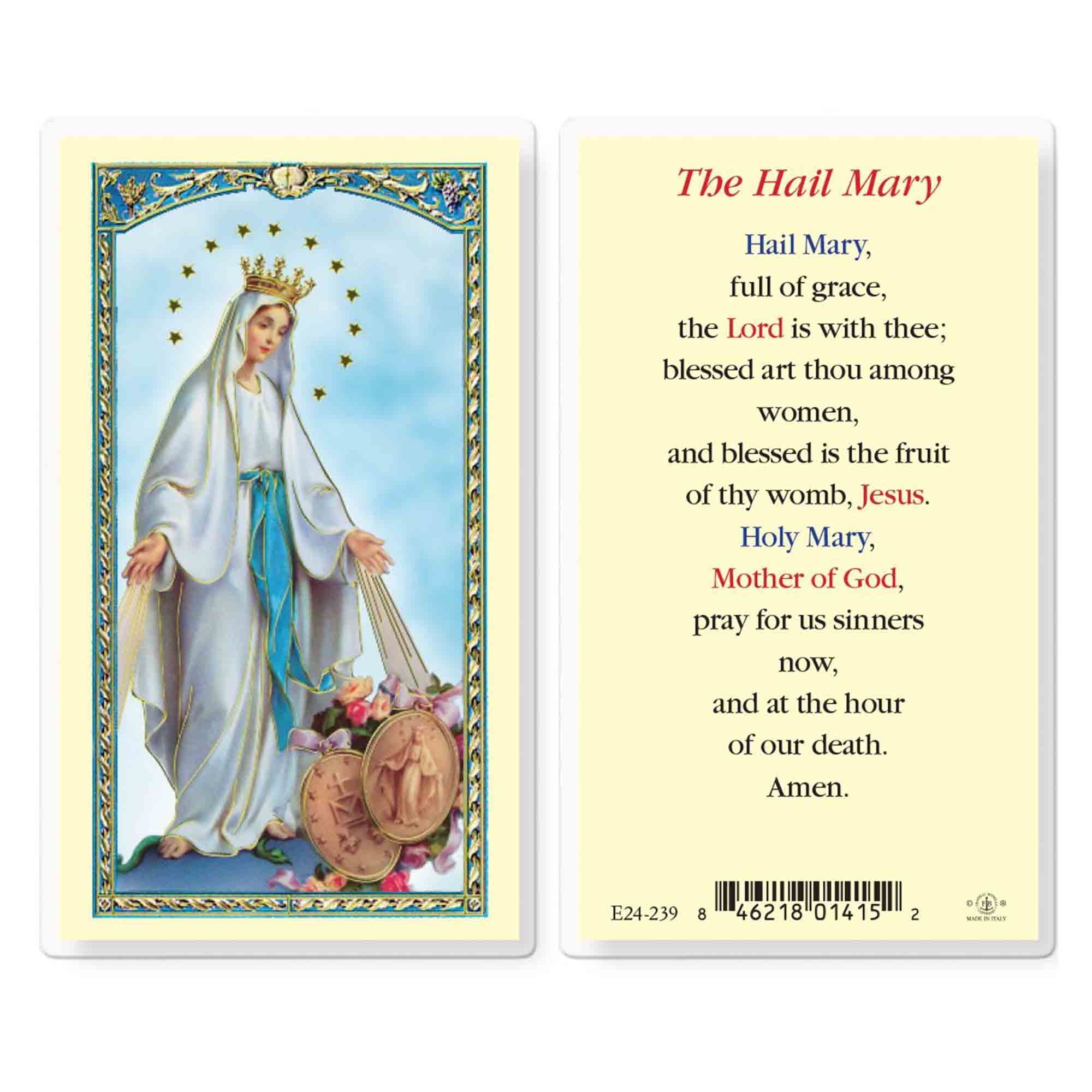 LAMINATED HOLY CARD - THE HAIL MARY | EWTN Religious Catalogue
