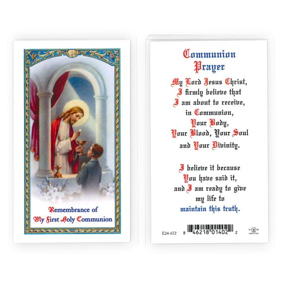 First Communion Prayer Cards