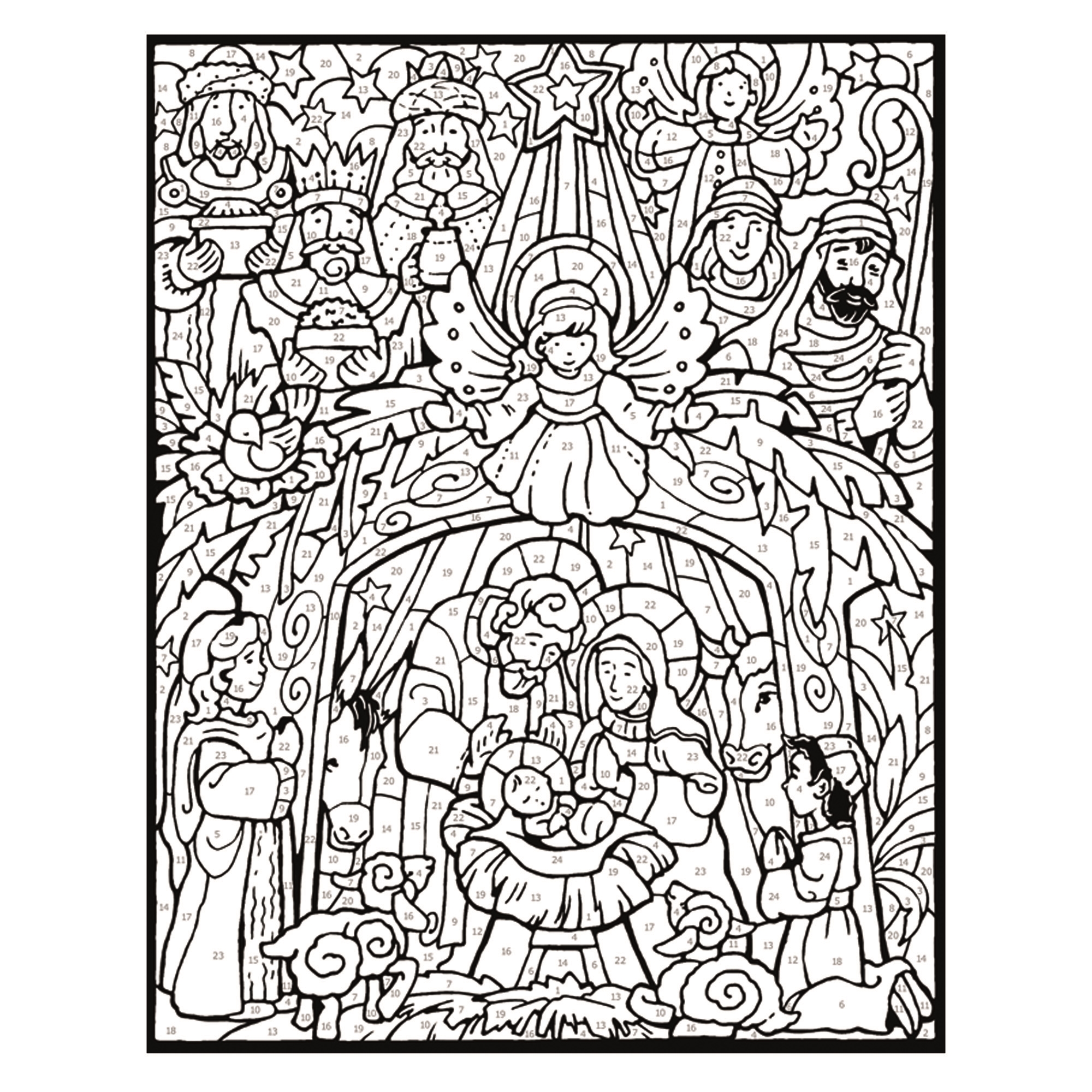 COLORFUL NATIVITY - COLOR BY NUMBER ADVENT CALENDAR | EWTN Religious ...
