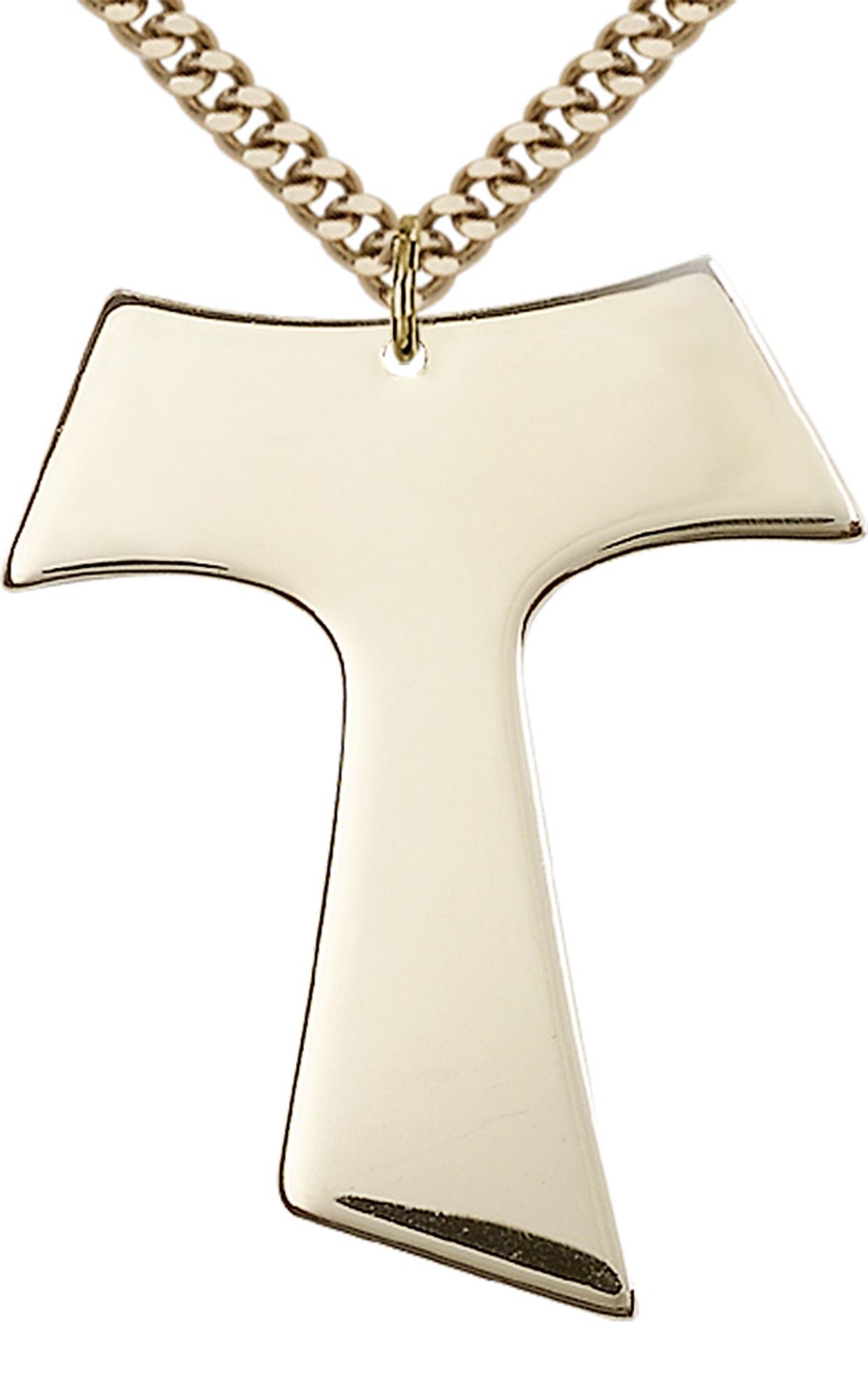14KT GOLD FILLED TAU CROSS PENDANT WITH CHAIN - 1 1/2" x 1 1/4" | EWTN Religious Catalogue