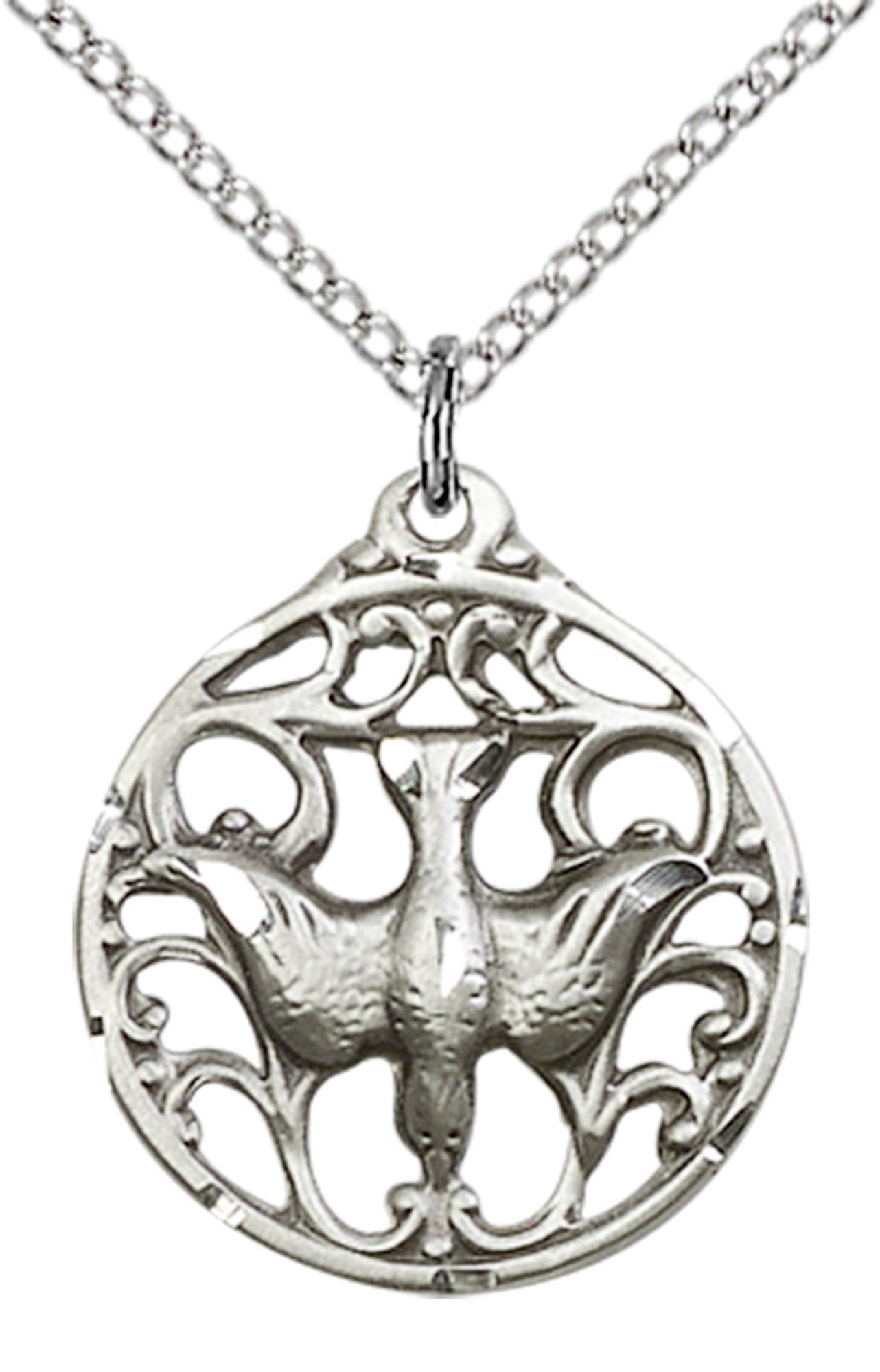 STERLING SILVER HOLY SPIRIT PENDANT WITH CHAIN - 3/4" x 3/4" | EWTN ...