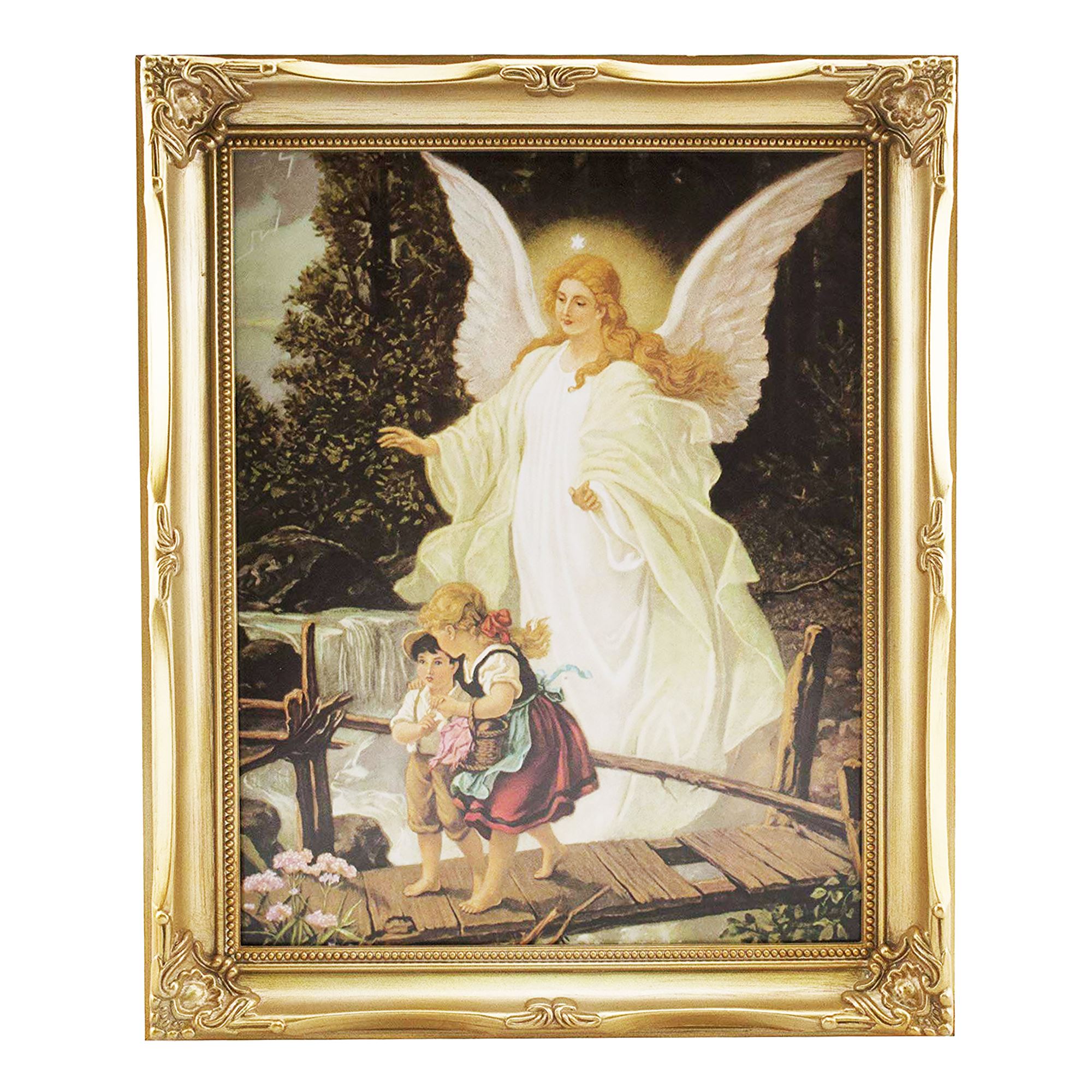 GOLD FRAMED GUARDIAN ANGEL PRINT - 9 3/4" x 11 3/4" | EWTN Religious ...