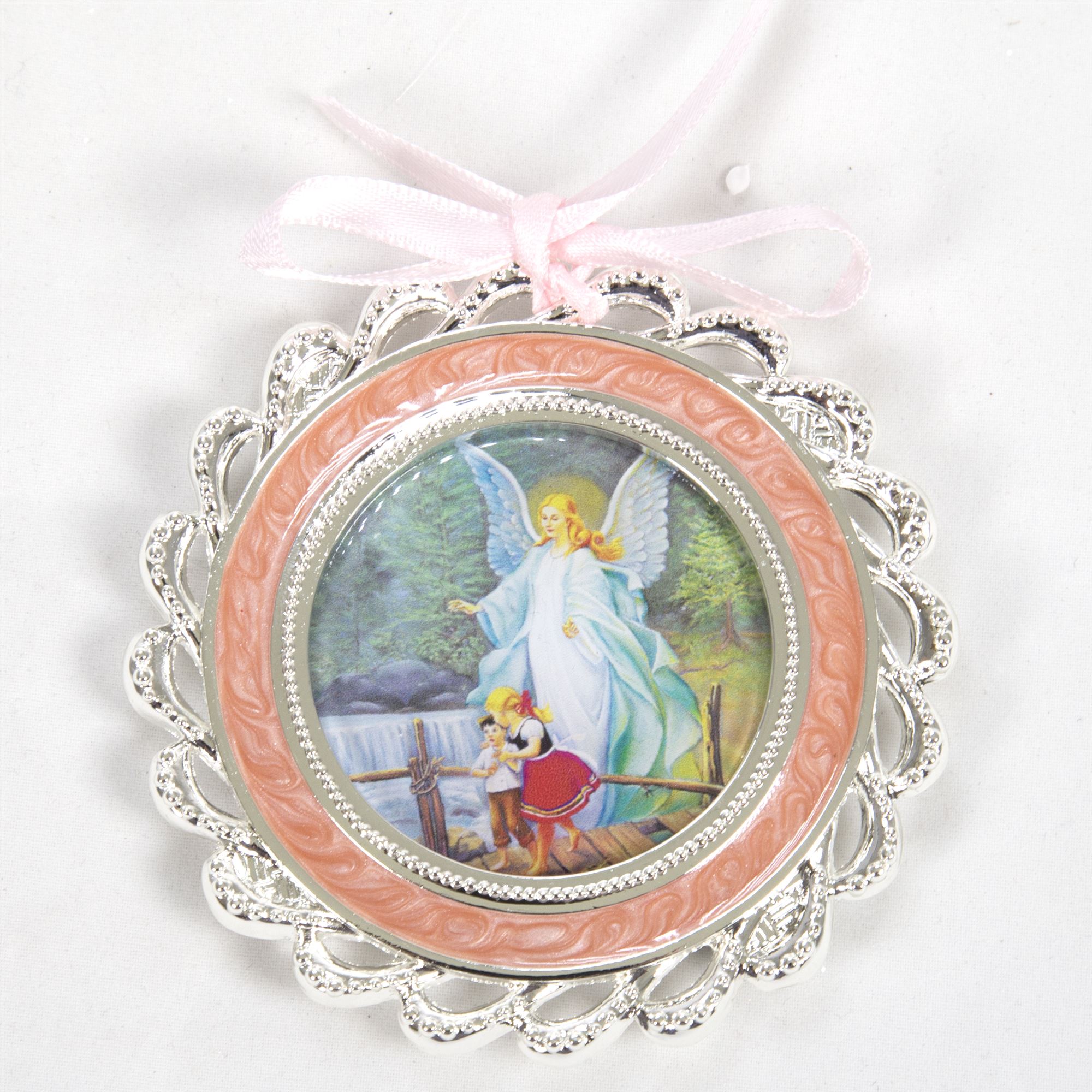 GUARDIAN ANGEL CRIB MEDAL - PINK | EWTN Religious Catalogue