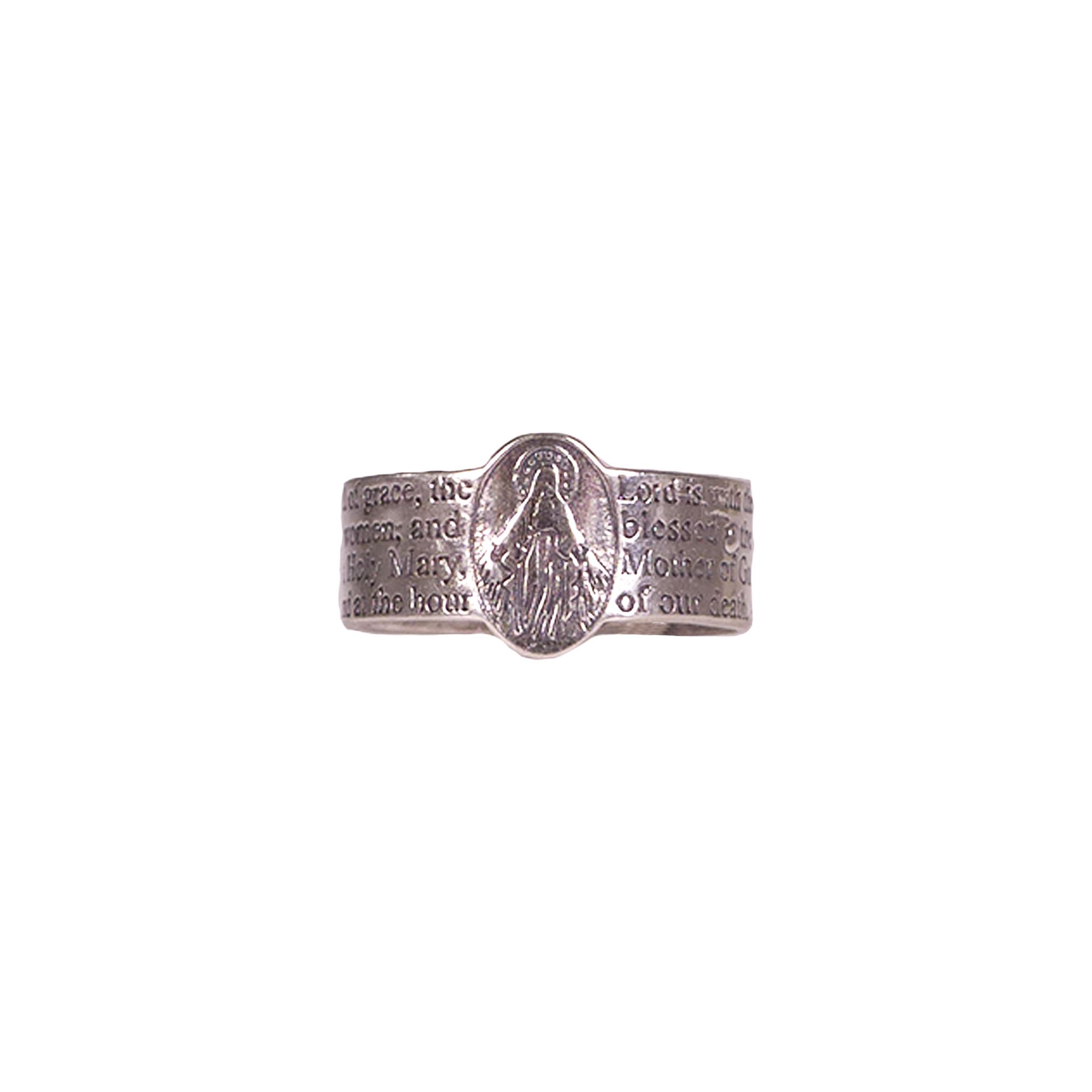 OUR LADY OF GRACE WITH HAIL MARY PRAYER RING - STERLING SILVER | EWTN ...