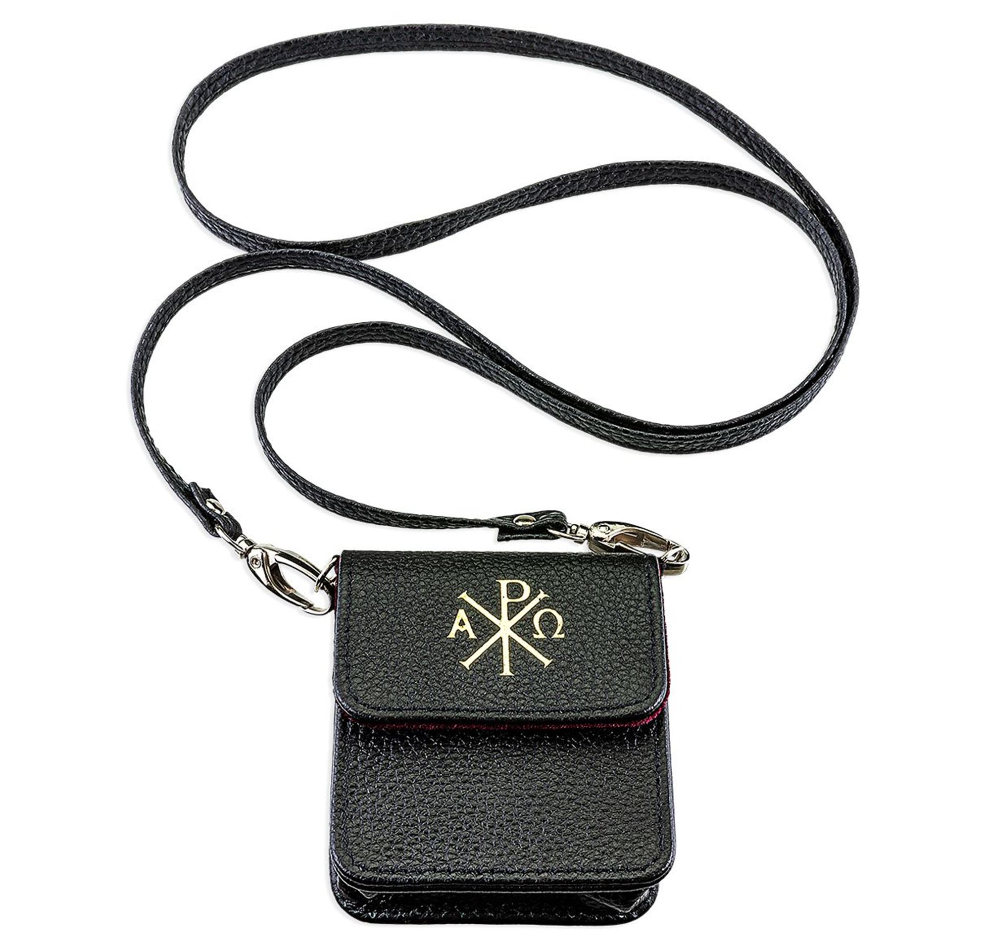 BLACK LEATHER CASE FOR PYX - CHI RHO | EWTN Religious Catalogue