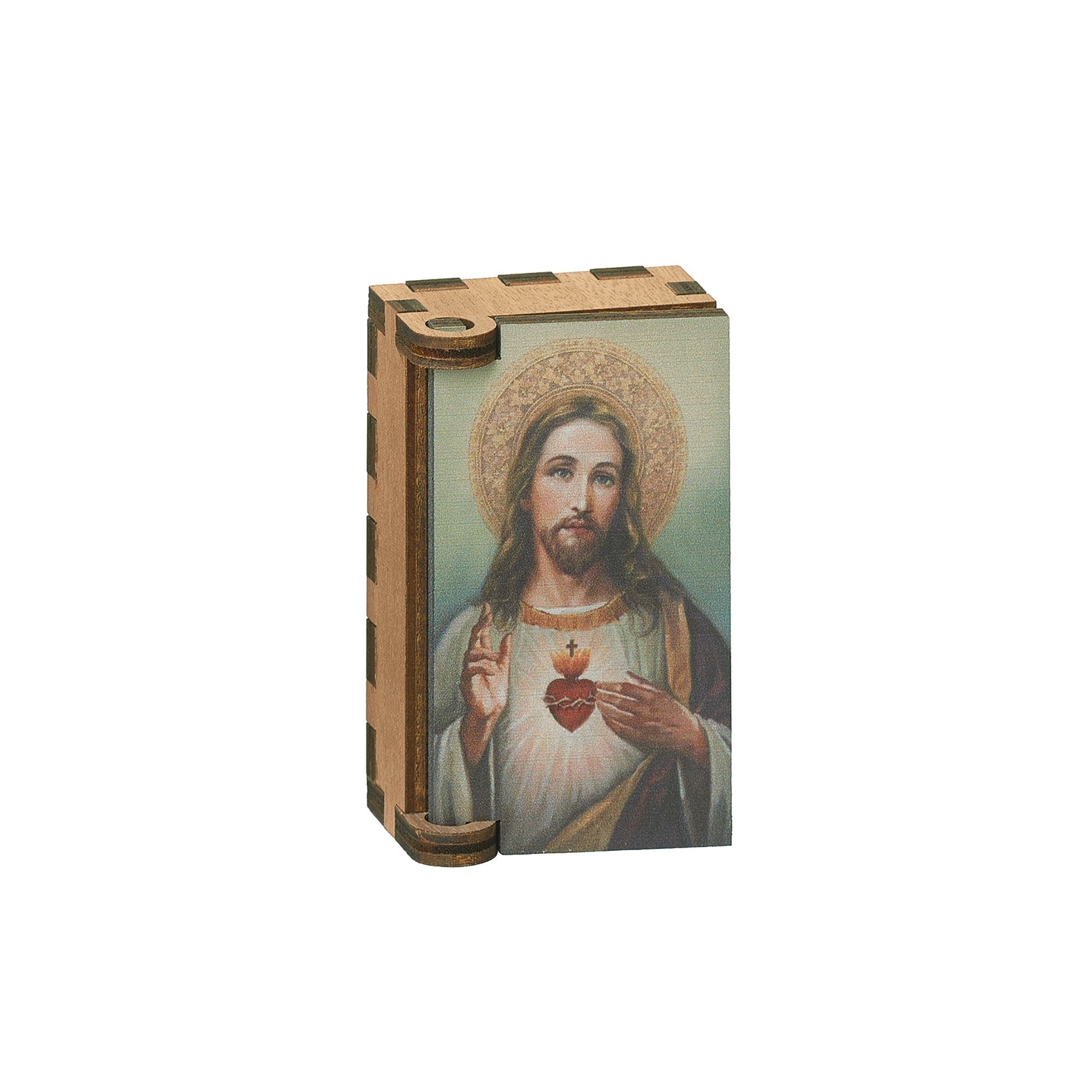 SACRED HEART OF JESUS WOODEN ROSARY BOX | EWTN Religious Catalogue