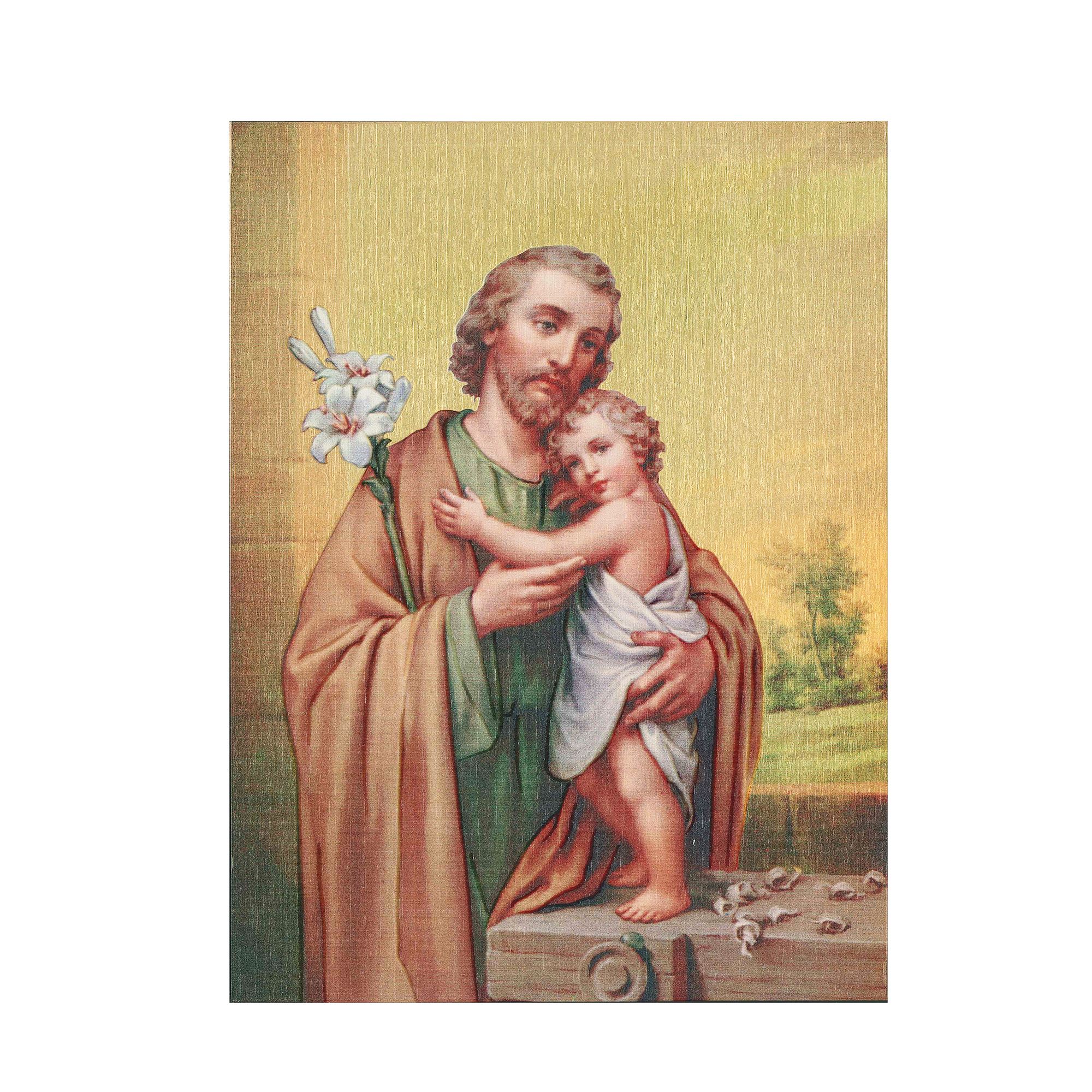 ST. JOSEPH GOLD EMBOSSED WOODEN PLAQUE | EWTN Religious Catalogue