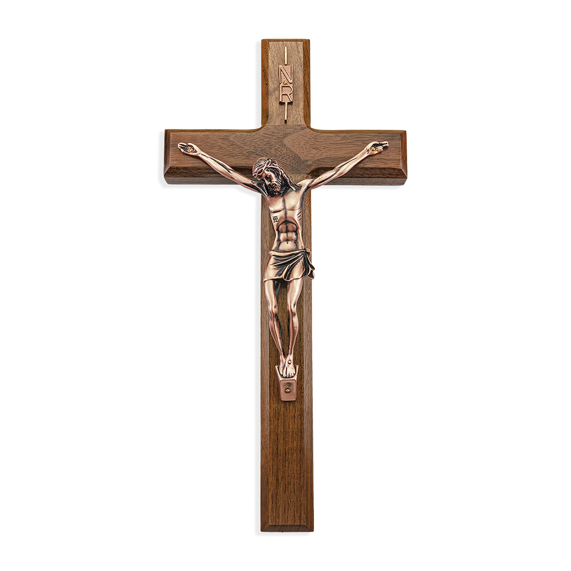 WALNUT CRUCIFIX WITH GENUINE ANTIQUE COPPER CORPUS - 12" | EWTN ...