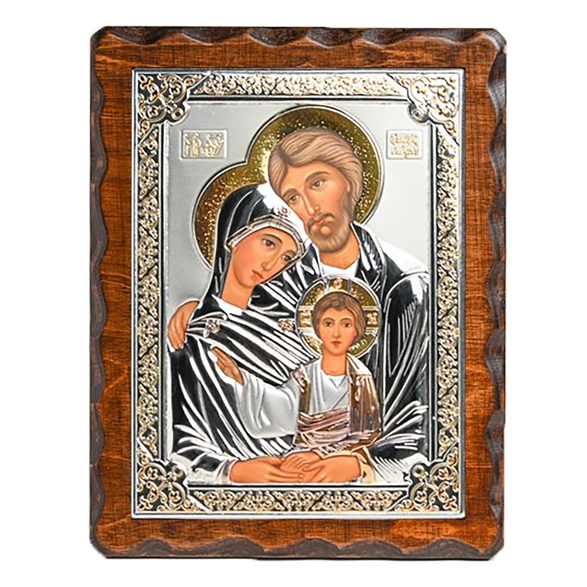 HOLY FAMILY SILVER ICON WITH COLOR (6¾” x 8½”) | EWTN Religious Catalogue