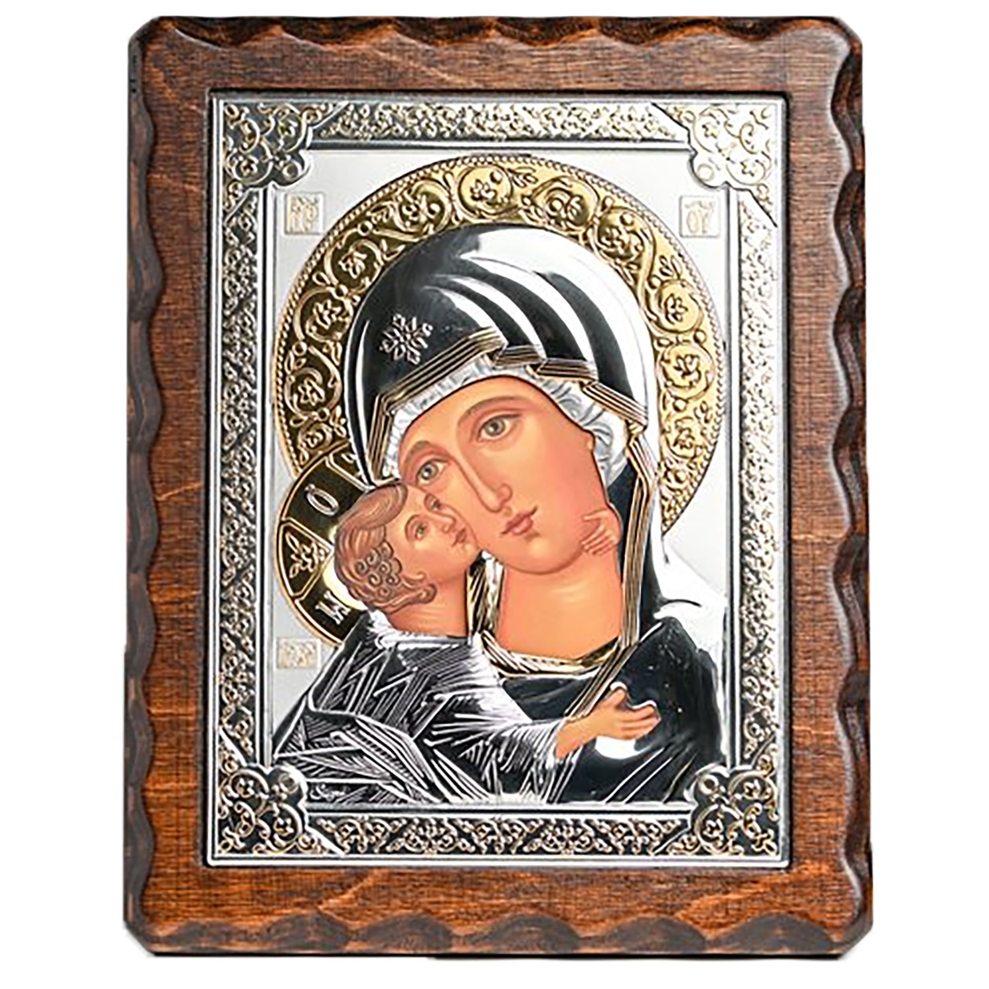 MARY AND CHILD SILVER AND GOLD ICON ON FINE WOOD PLAQUE | EWTN ...