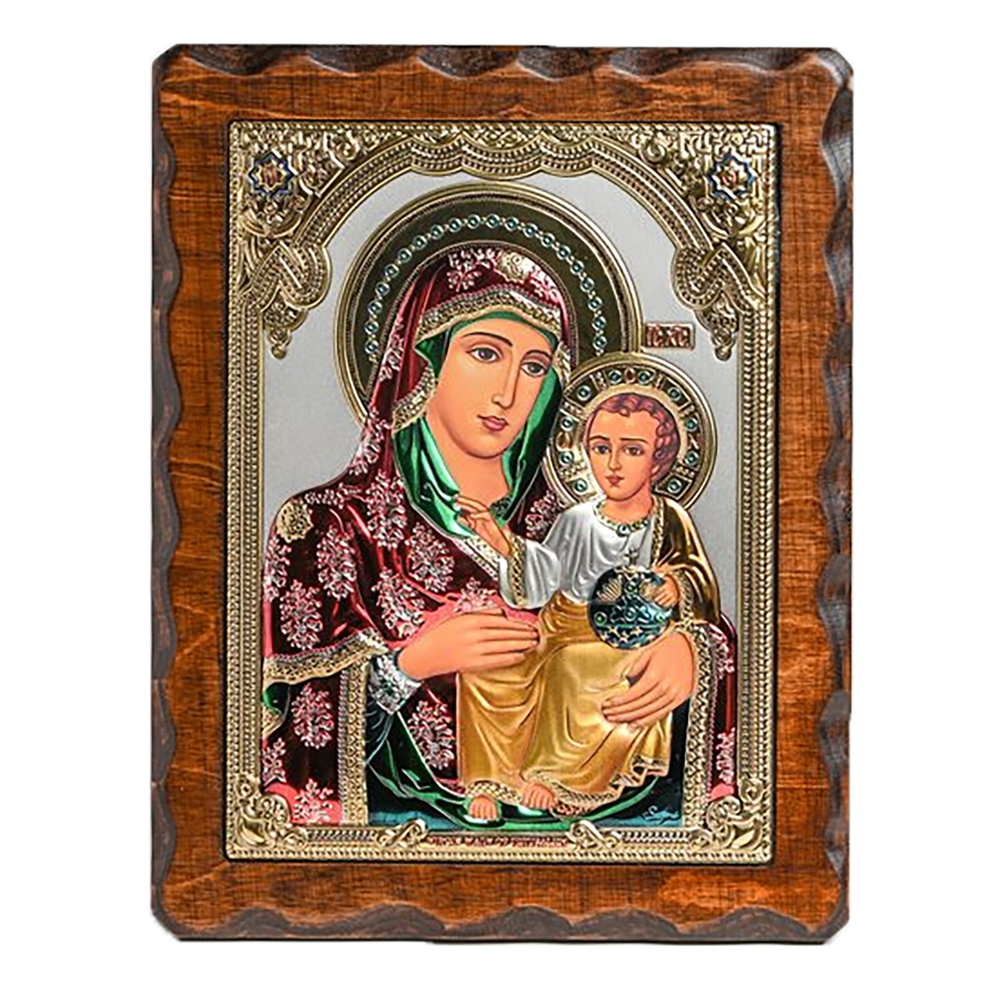 OUR LADY OF JERUSALEM SILVER ICON WITH COLOR | EWTN Religious Catalogue