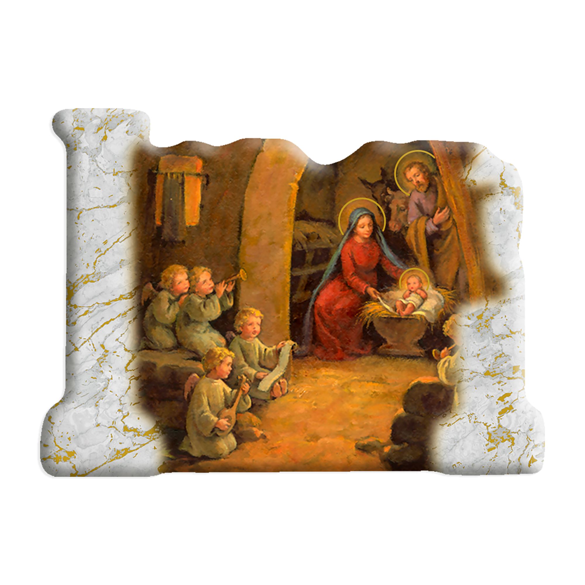 HOLY FAMILY WITH ANGELS CHRISTMAS MAGNET | EWTN Religious Catalogue