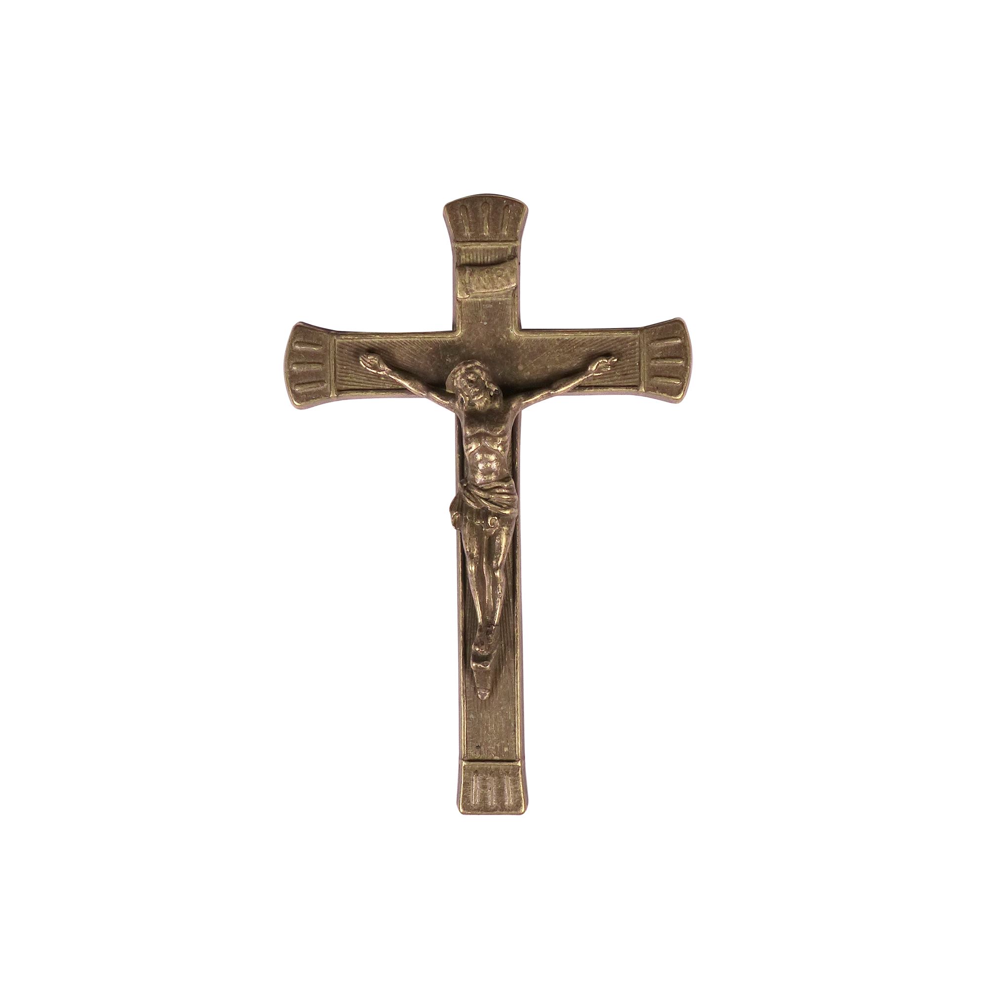 ANTIQUED BRASS WALL CRUCIFIX - 7 1/2" | EWTN Religious Catalogue