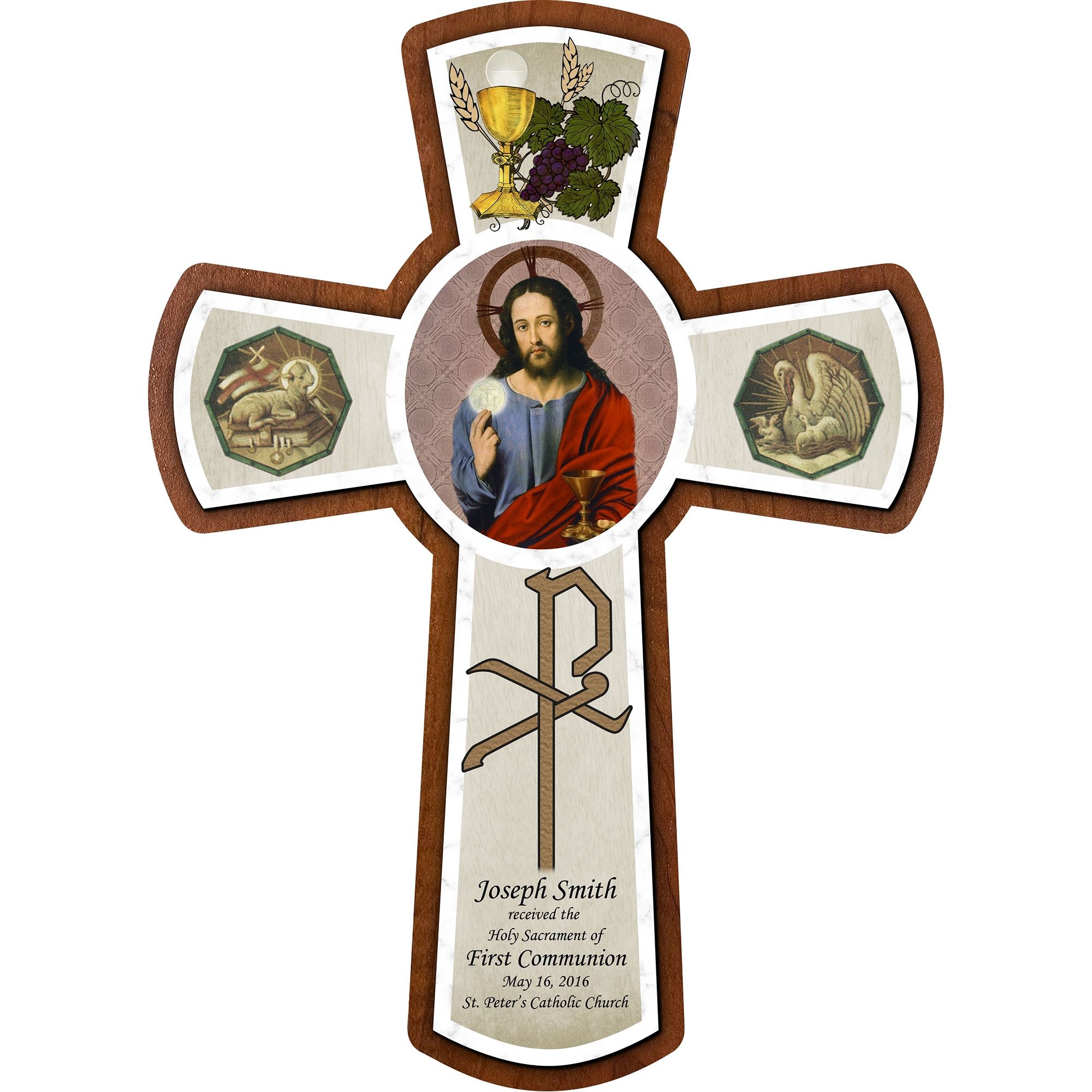 PERSONALIZED WALL CROSS - EUCHARISTIC | EWTN Religious Catalogue