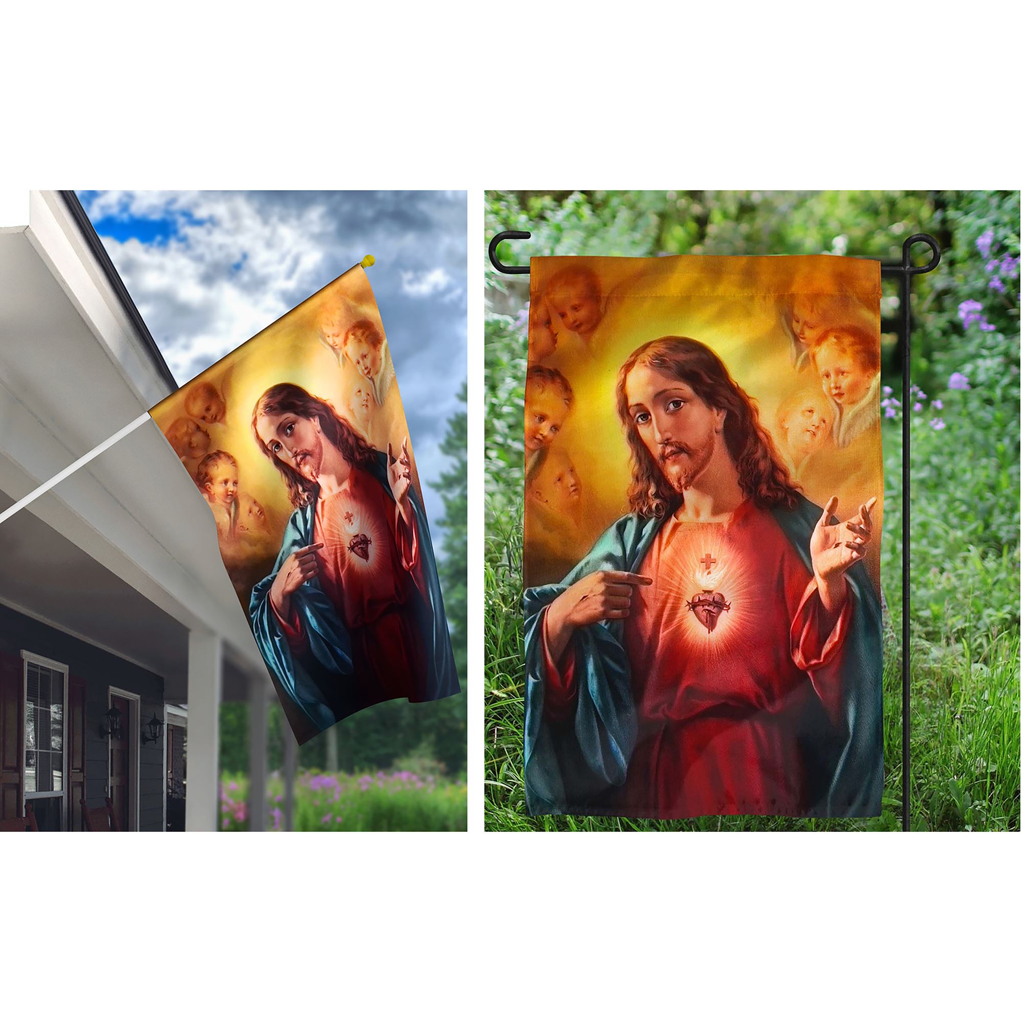 SACRED HEART OF JESUS FLAG SET | EWTN Religious Catalogue