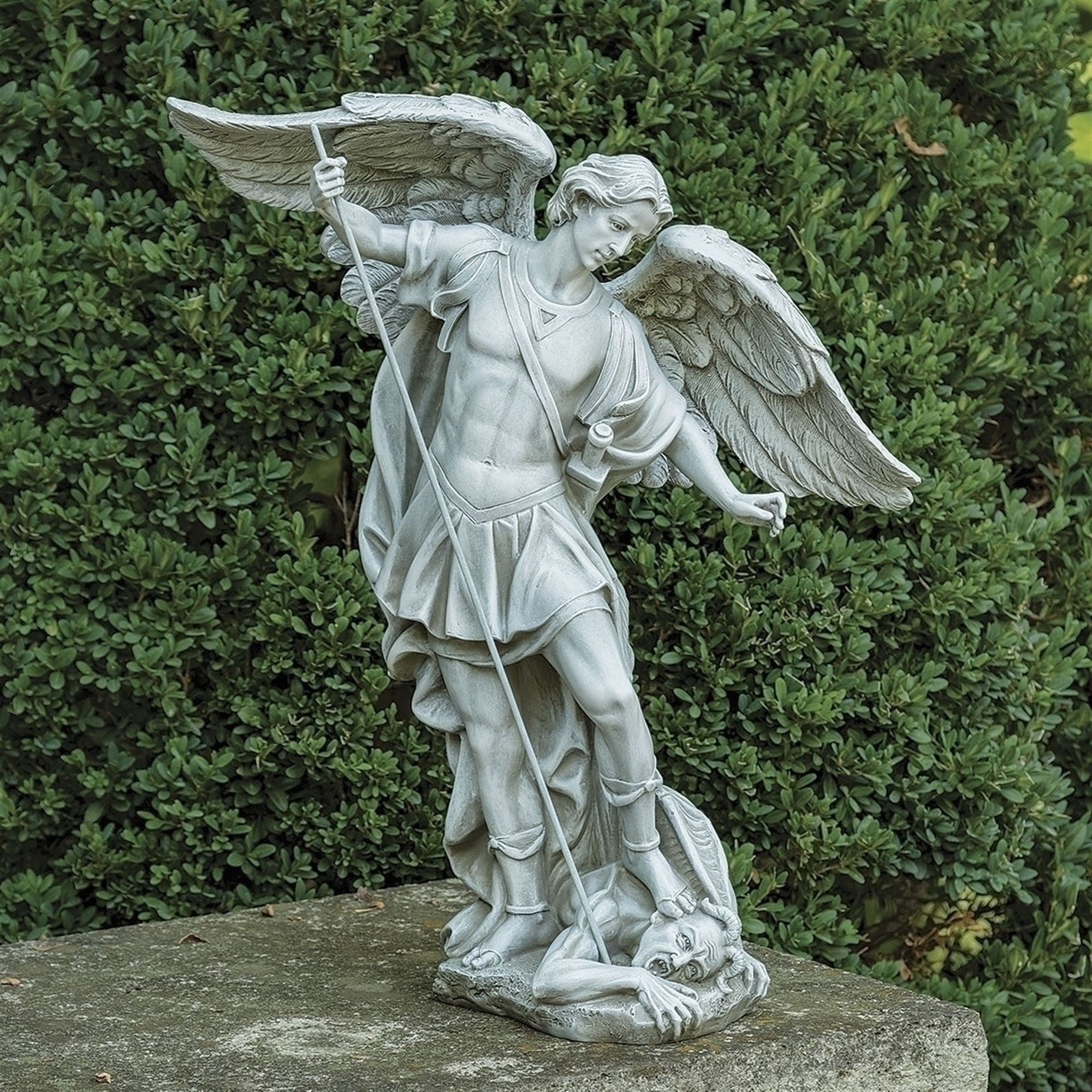 ST. MICHAEL THE ARCHANGEL GARDEN STATUE - 18 ¼”H | EWTN Religious Catalogue