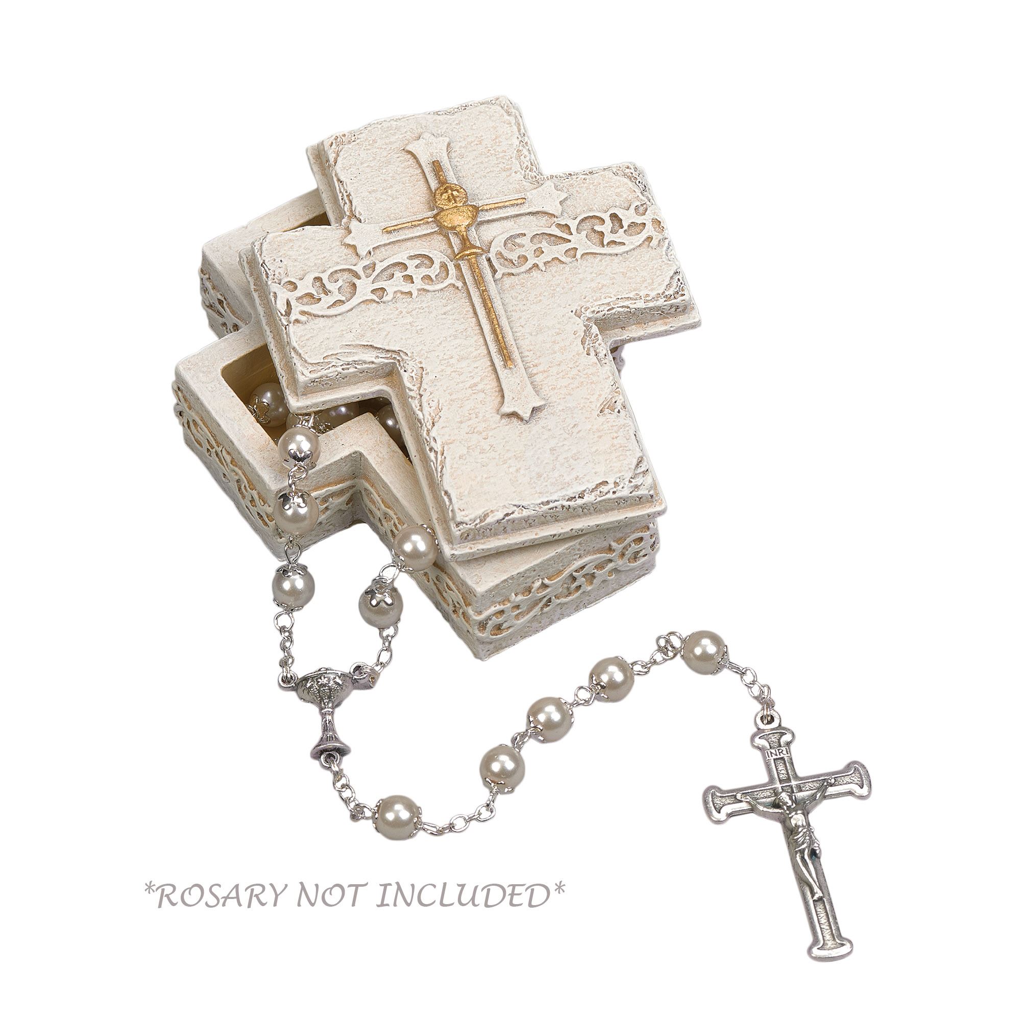 FIRST COMMUNION STONE FINISH ROSARY BOX | EWTN Religious Catalogue