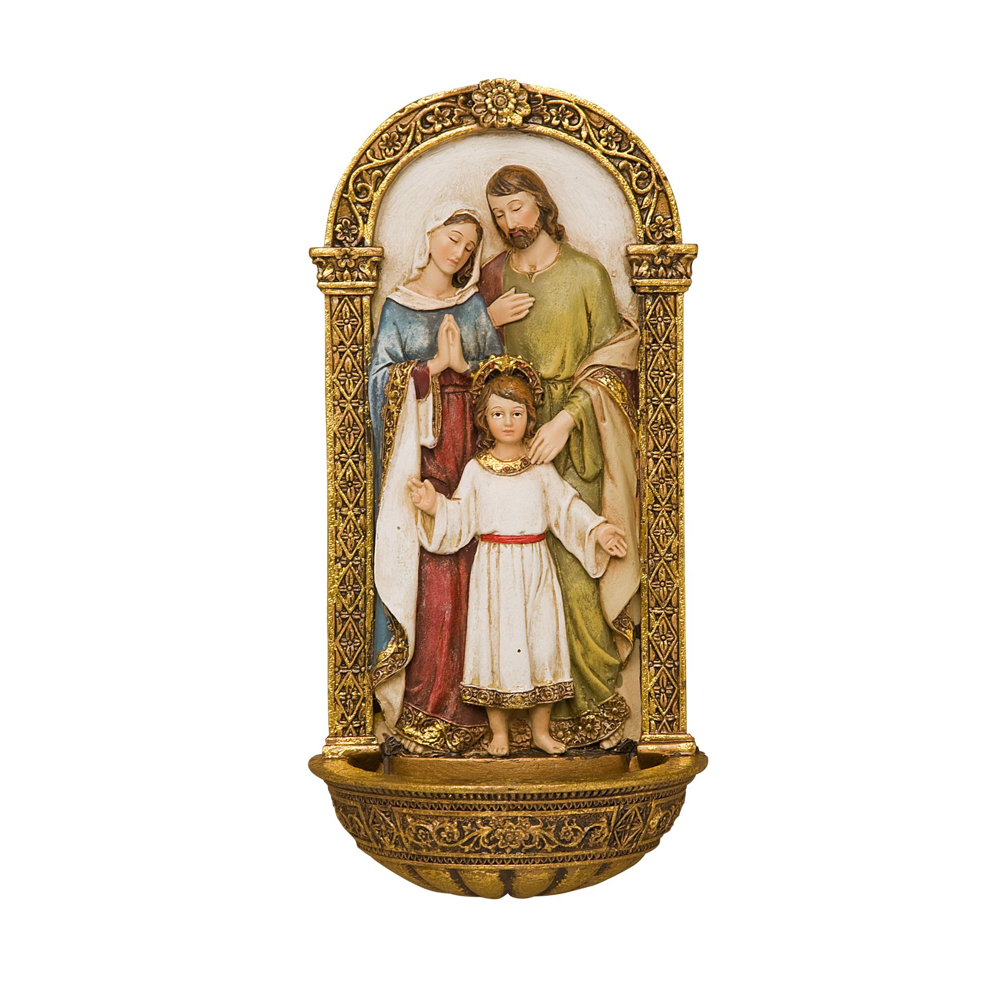 HOLY FAMILY ARCHED HOLY WATER FONT | EWTN Religious Catalogue