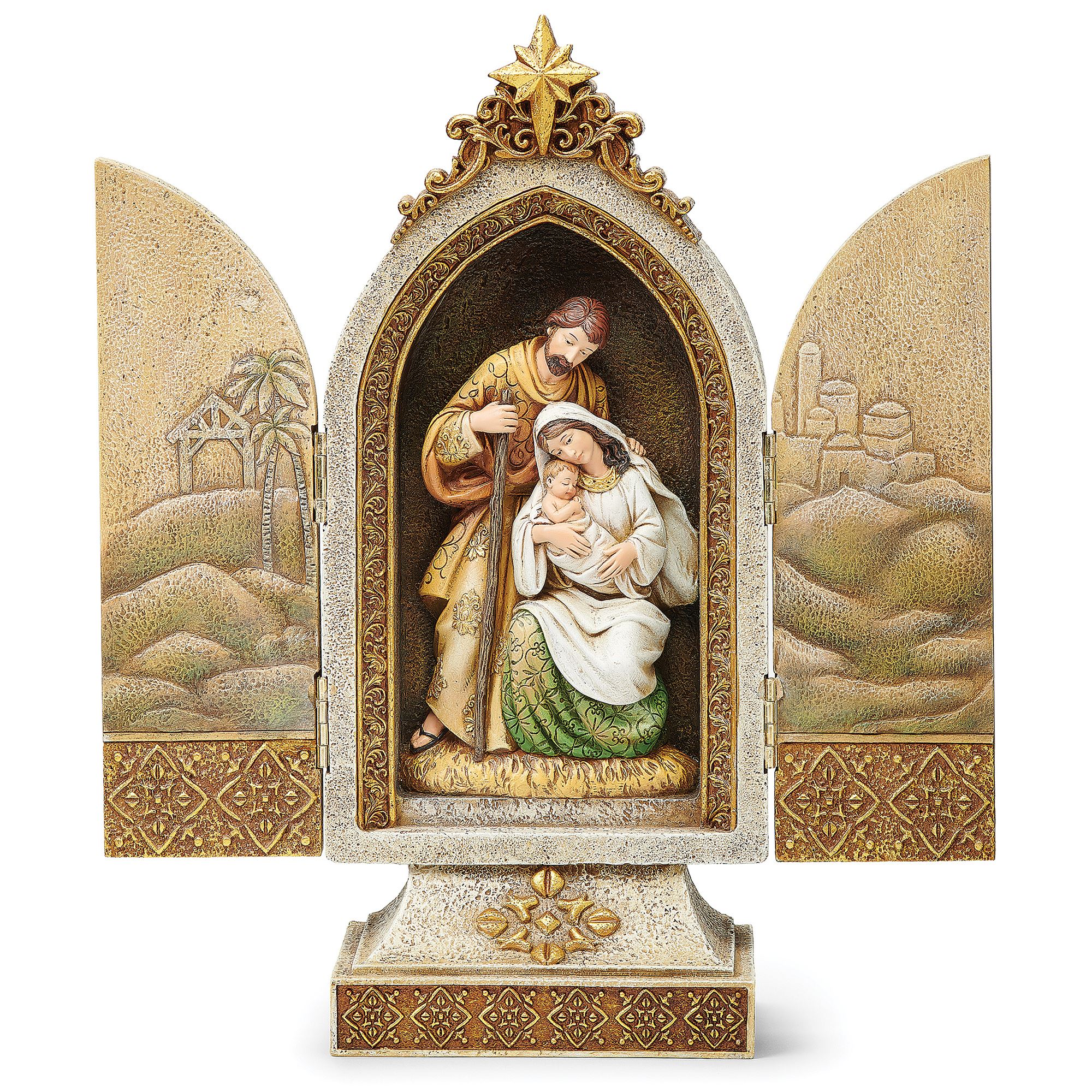 HOLY FAMILY JEWELED TEXTURED TRIPTYCH | EWTN Religious Catalogue