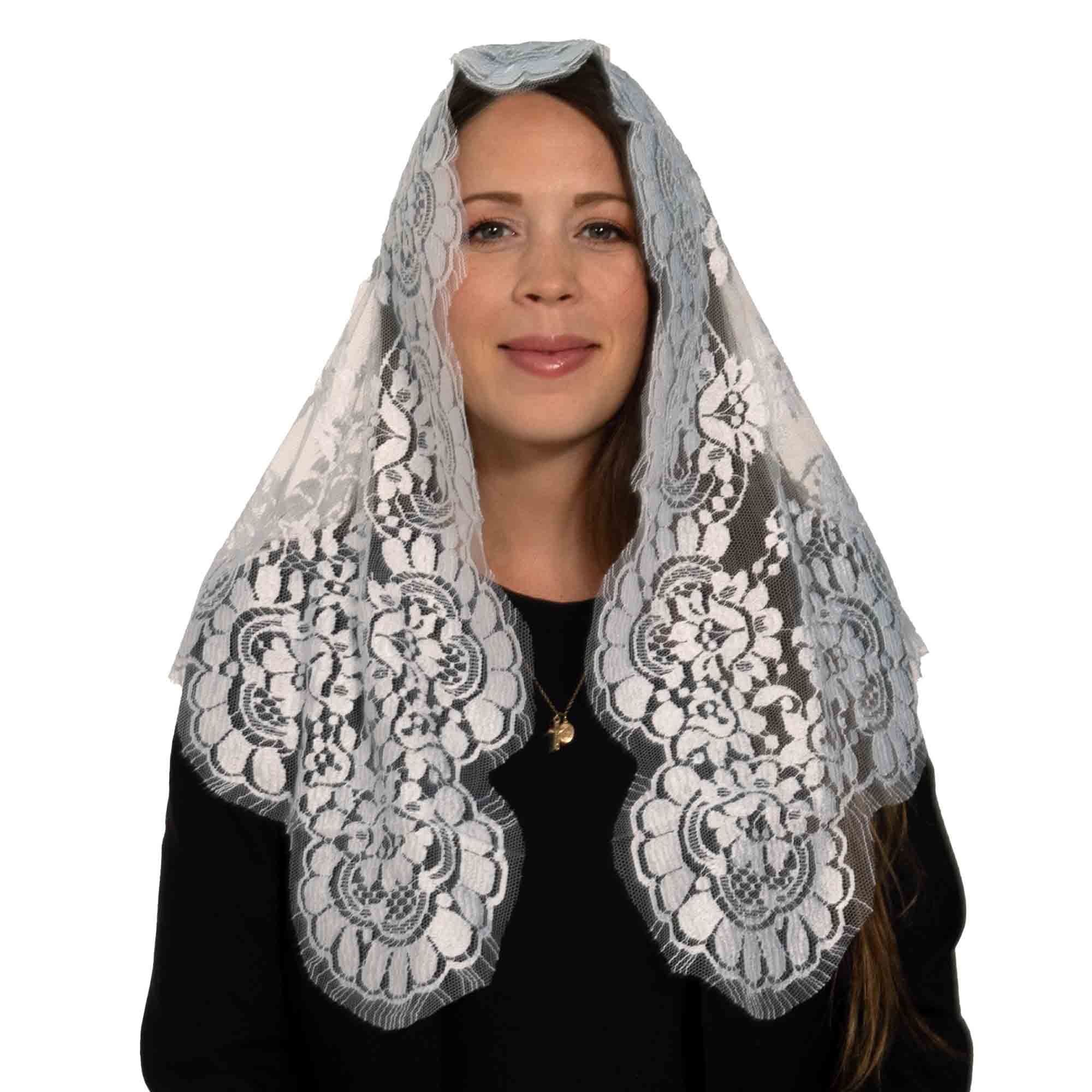 REAL ITALIAN LACE MANTILLA - FLOR | EWTN Religious Catalogue