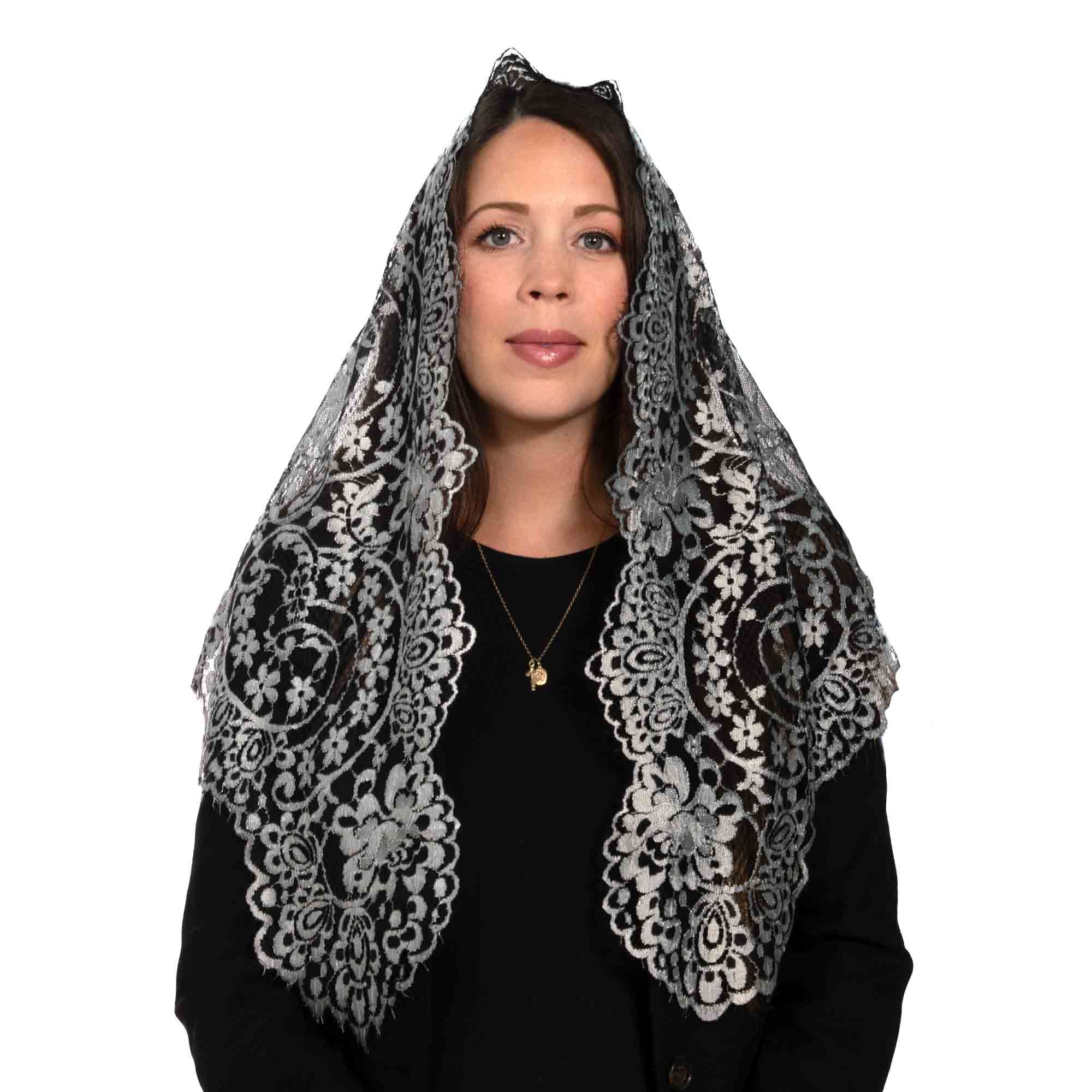REAL ITALIAN LACE MANTILLA - PETALO DE ROSA | EWTN Religious Catalogue