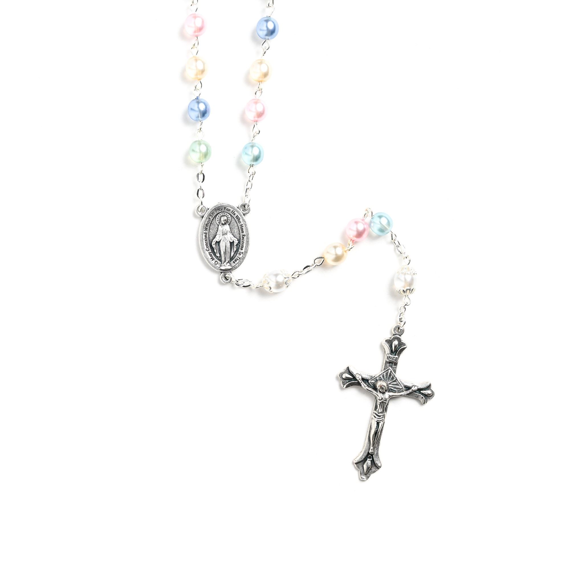 TRANSLUCENT MULTICOLOR PASTEL BEAD ROSARY | EWTN Religious Catalogue