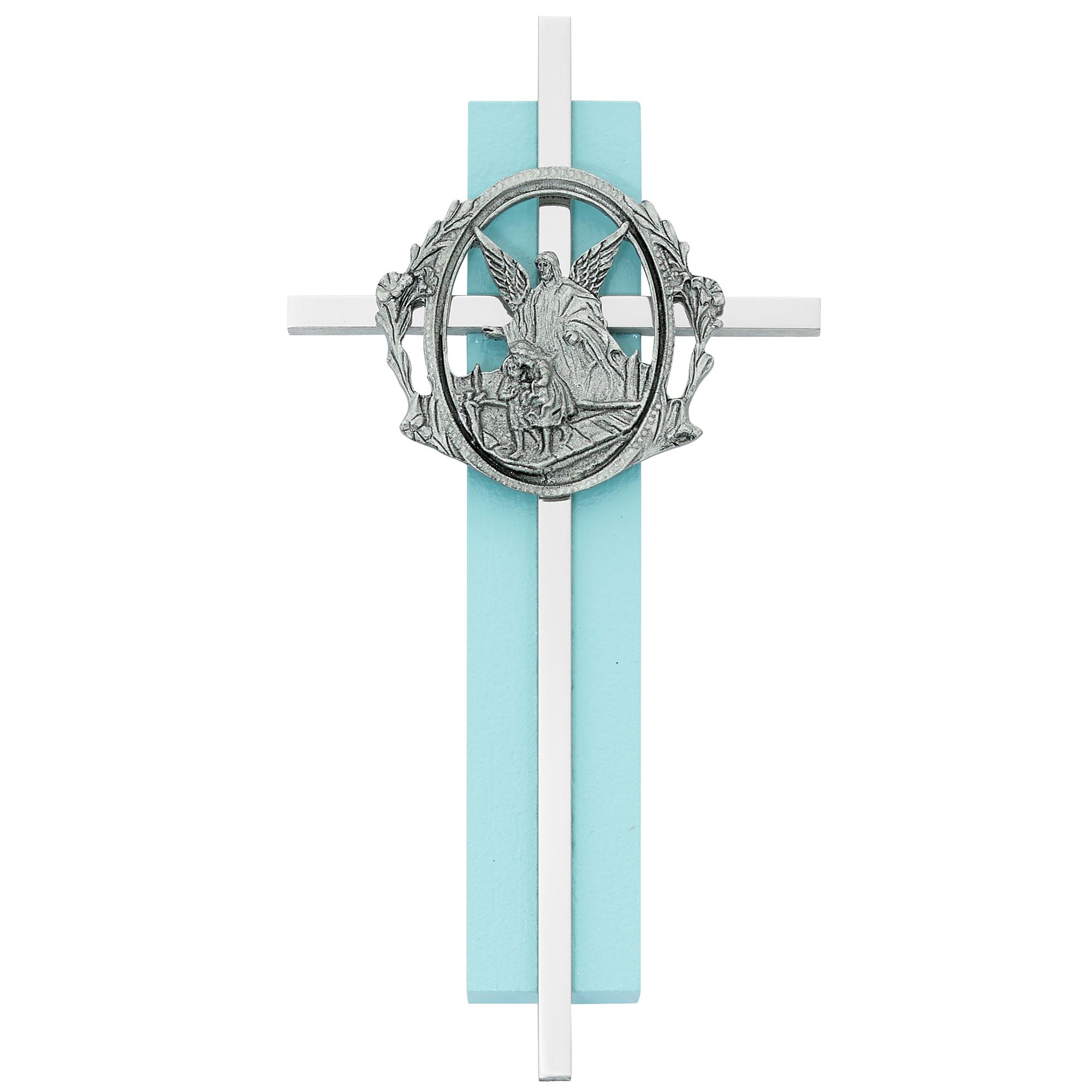GUARDIAN ANGEL CROSS - BLUE | EWTN Religious Catalogue
