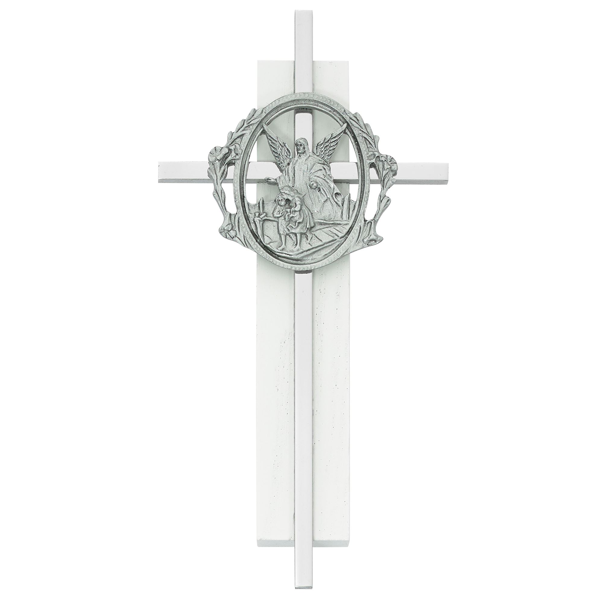 GUARDIAN ANGEL CROSS - WHITE | EWTN Religious Catalogue
