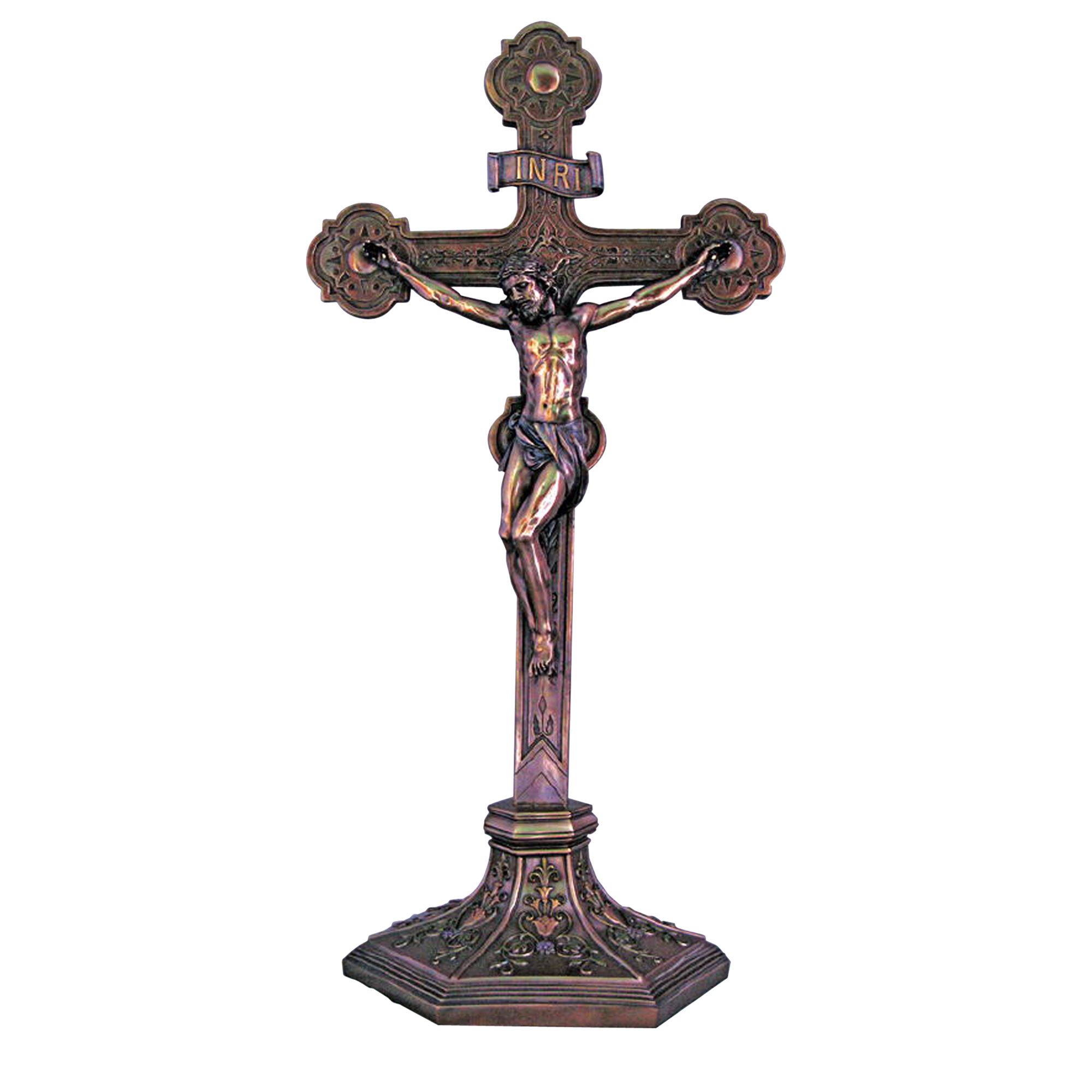 Ornate Tabletop Crucifix - Bronze Finish | EWTNRC.com