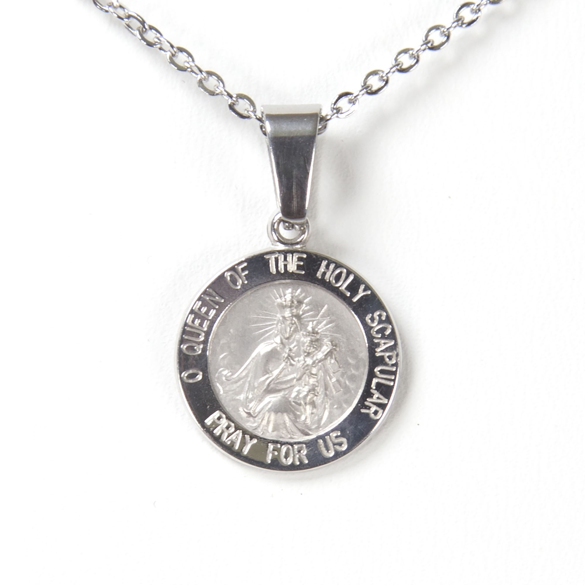 WHITE GOLD SCAPULAR MEDAL | EWTN Religious Catalogue