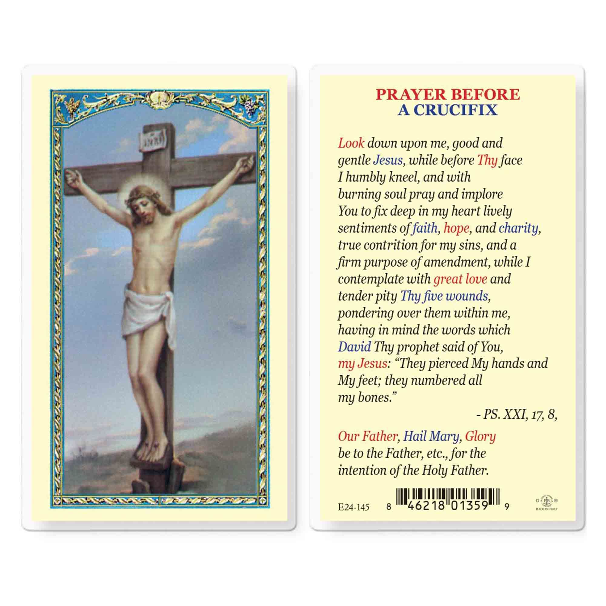 LAMINATED HOLY CARD - PRAYER BEFORE THE CRUCIFIX | EWTN Religious Catalogue