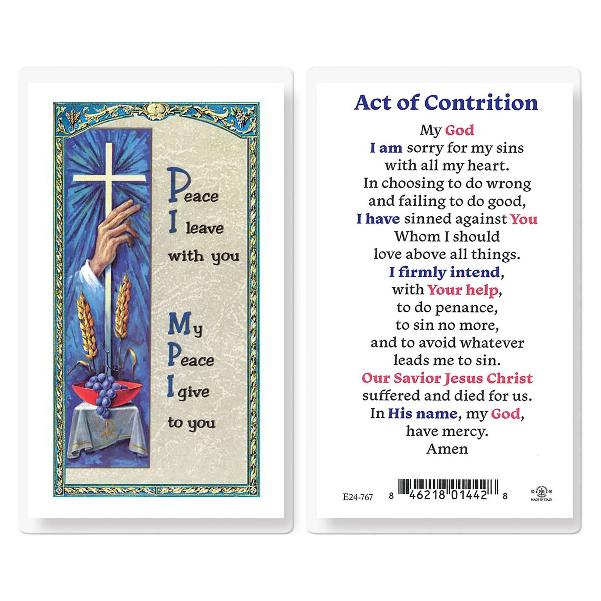 Laminated Holy Card - Act of Contrition | EWTNRC.com