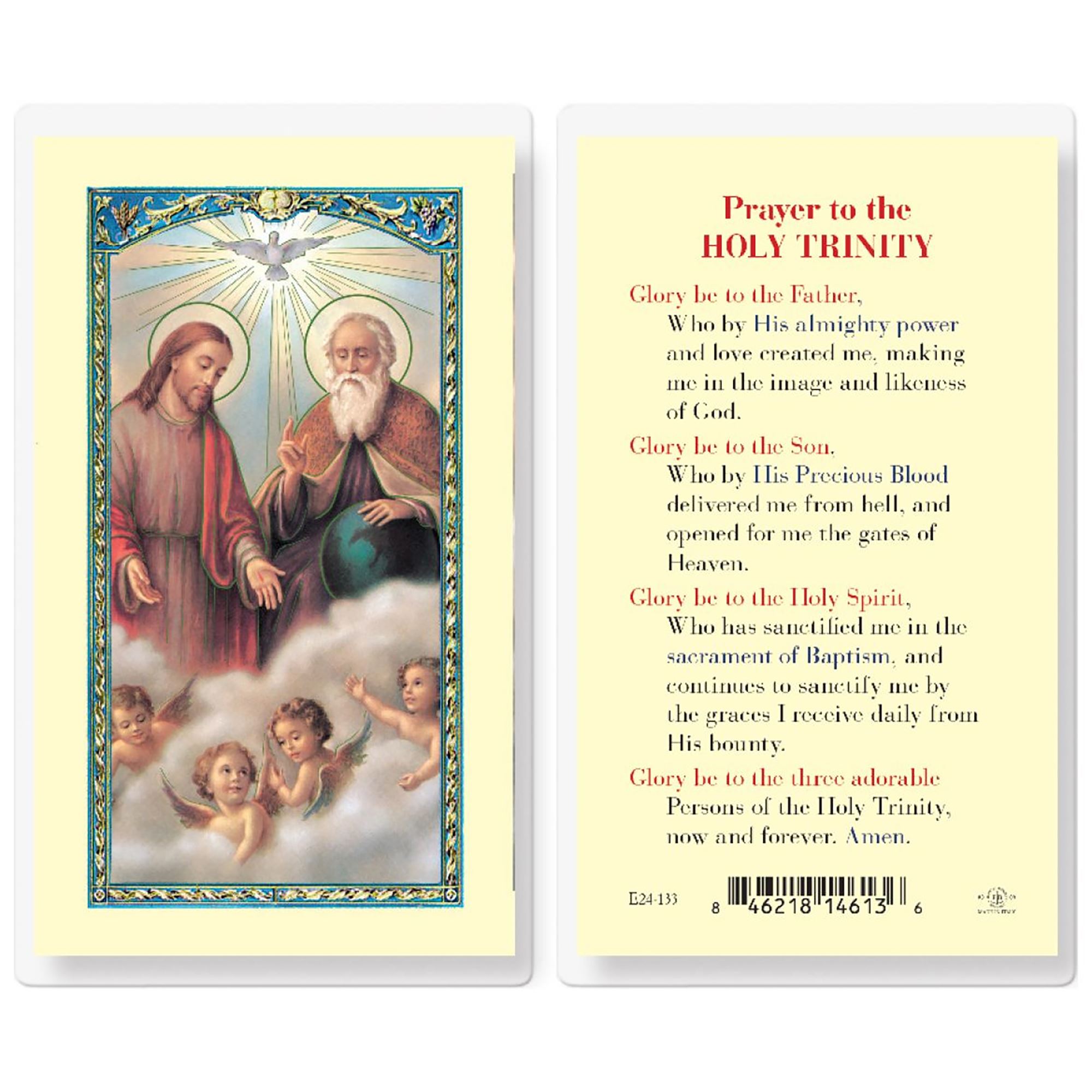 LAMINATED HOLY CARD - PRAYER TO THE HOLY TRINITY | EWTN Religious Catalogue
