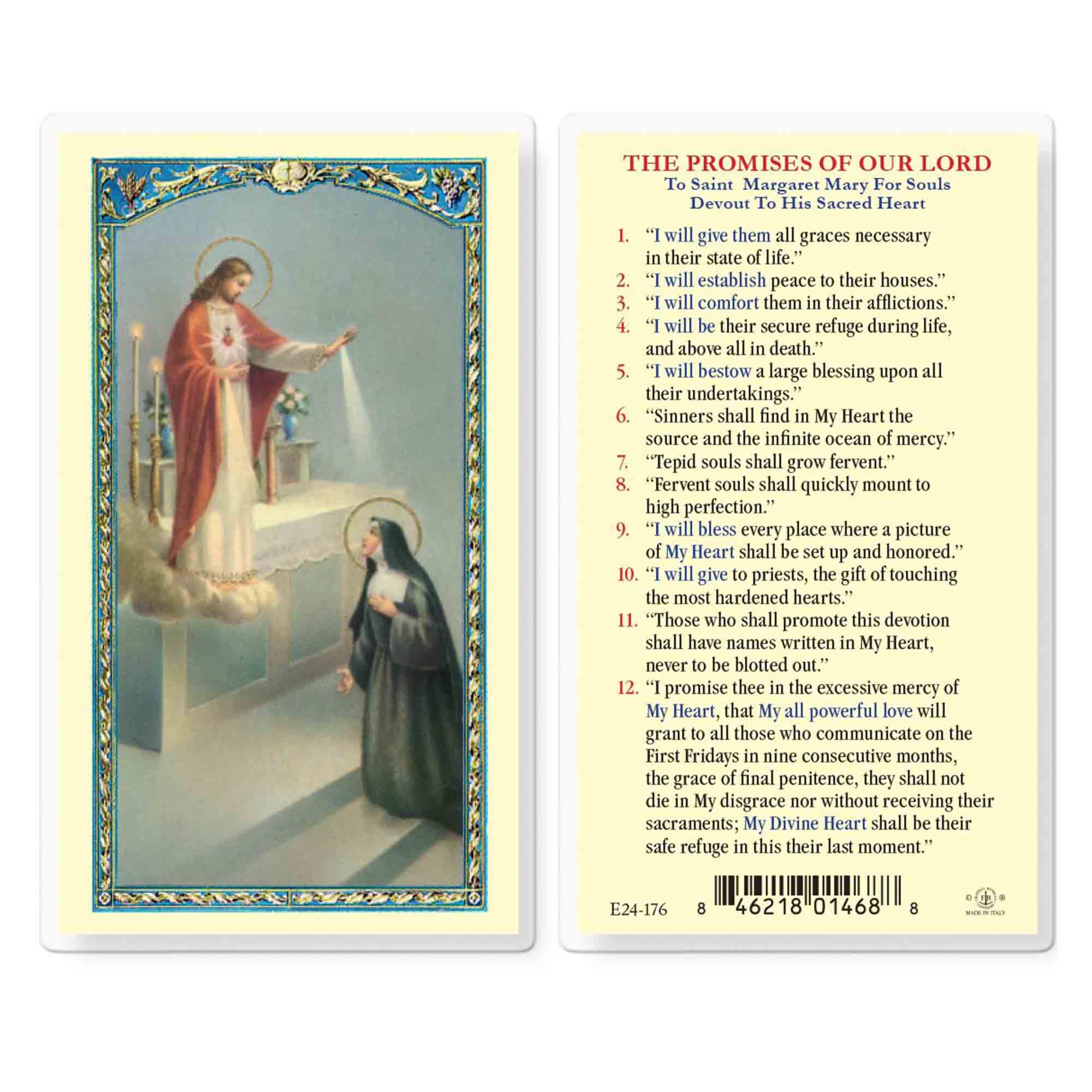 LAMINATED HOLY CARD - THE PROMISES OF OUR LORD | EWTN Religious Catalogue