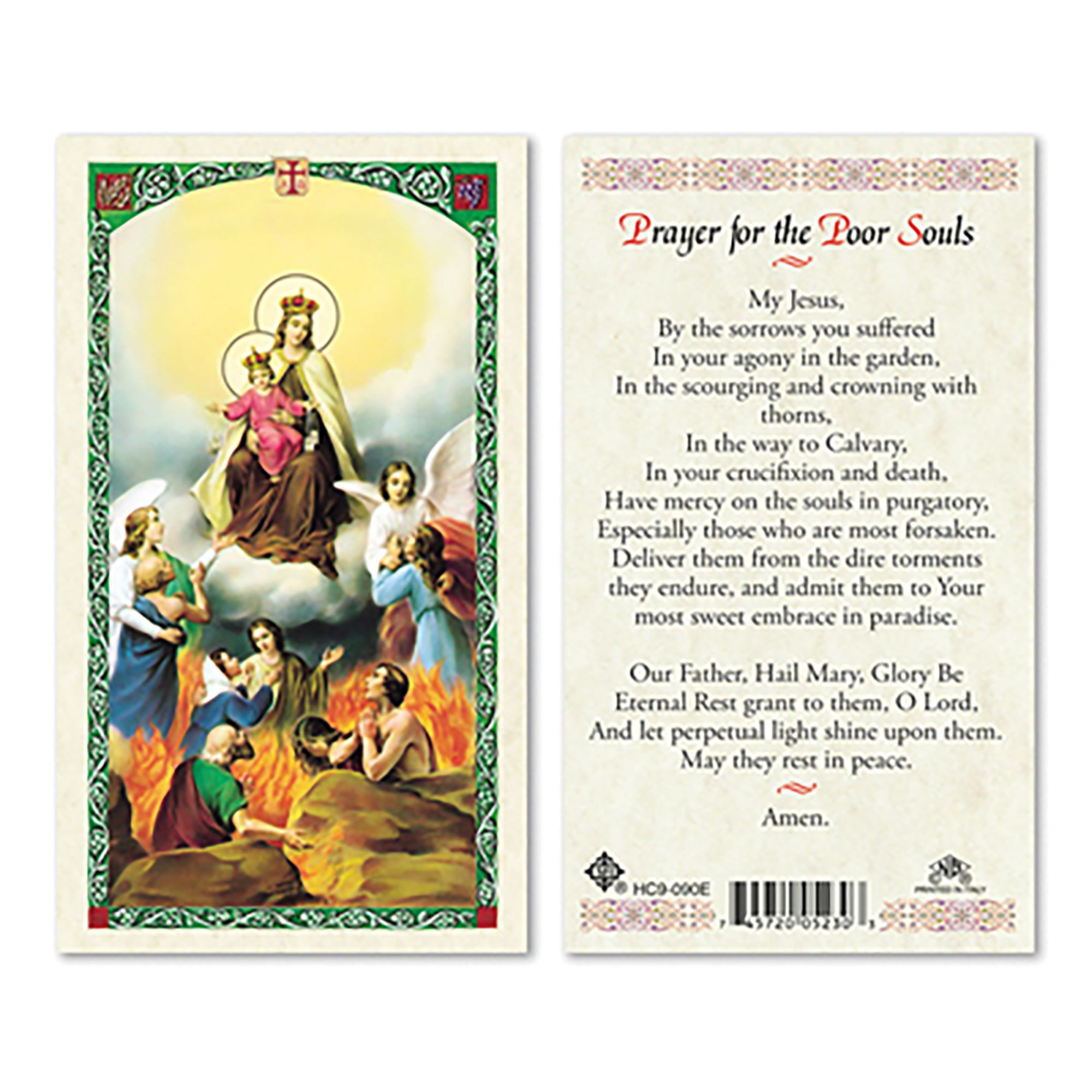 LAMINATED HOLY CARD - PRAYER FOR THE POOR SOULS | EWTN Religious Catalogue