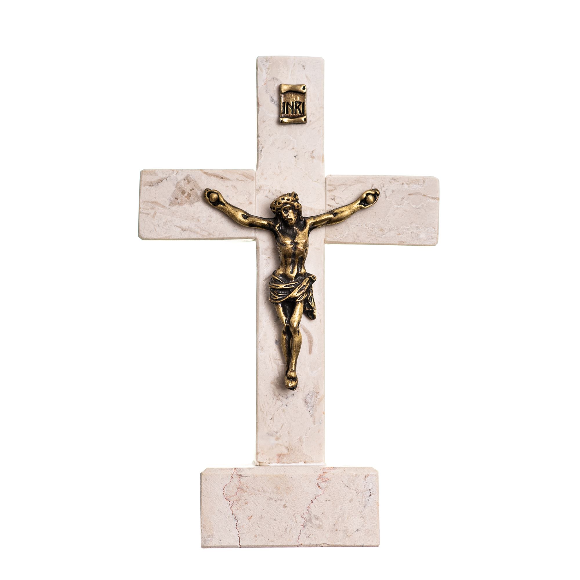 STANDING JERUSALEM STONE CRUCIFIX - 5½”H | EWTN Religious Catalogue