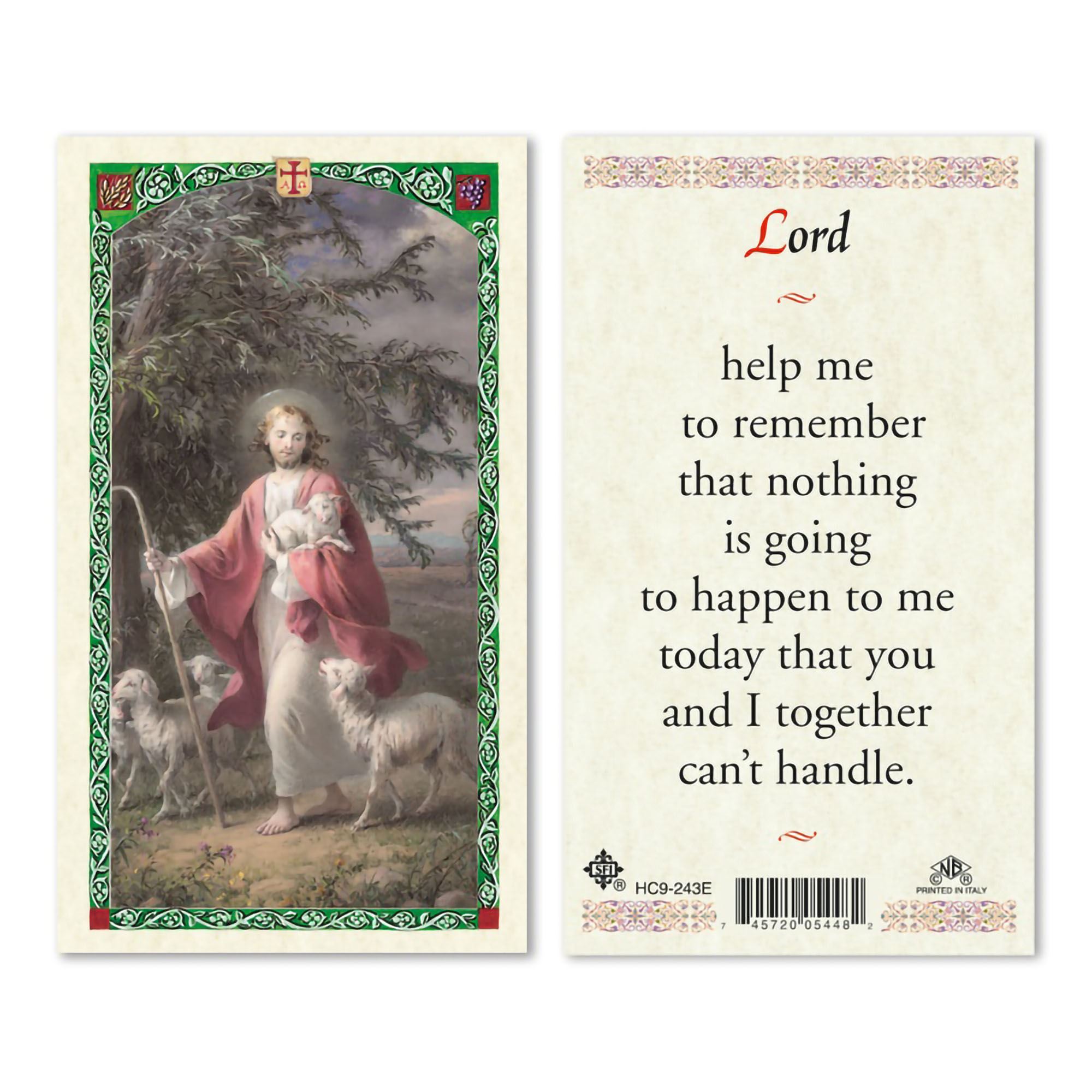 LAMINATED HOLY CARD - GOOD SHEPHERD (LORD) | EWTN Religious Catalogue
