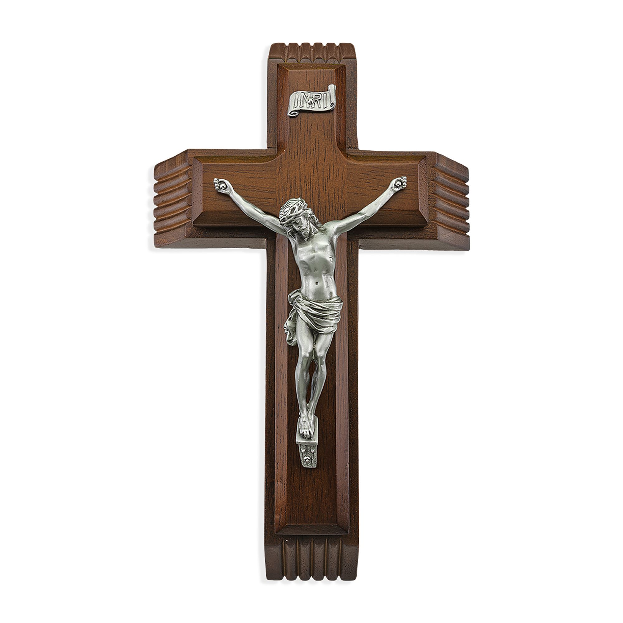 WALNUT ADORATION CRUCIFIX WITH PEWTER CORPUS - 10" | EWTN Religious ...