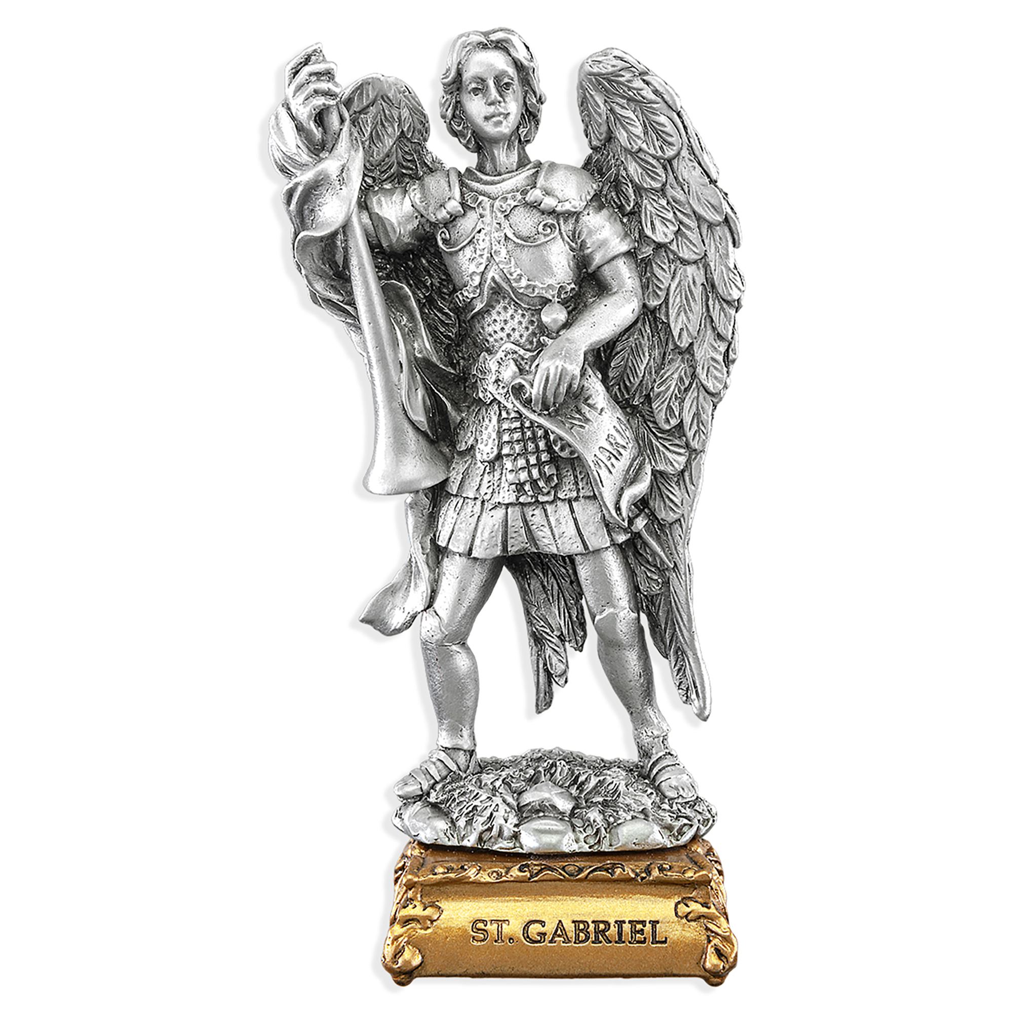 ST. GABRIEL THE ARCHANGEL FINE PEWTER STATUE | EWTN Religious Catalogue