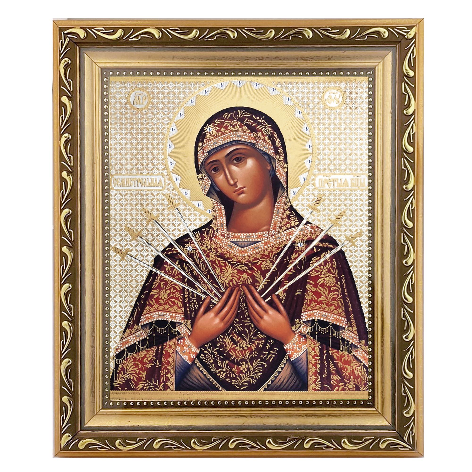 SEVEN SWORDS GOLD FRAMED ICON | EWTN Religious Catalogue