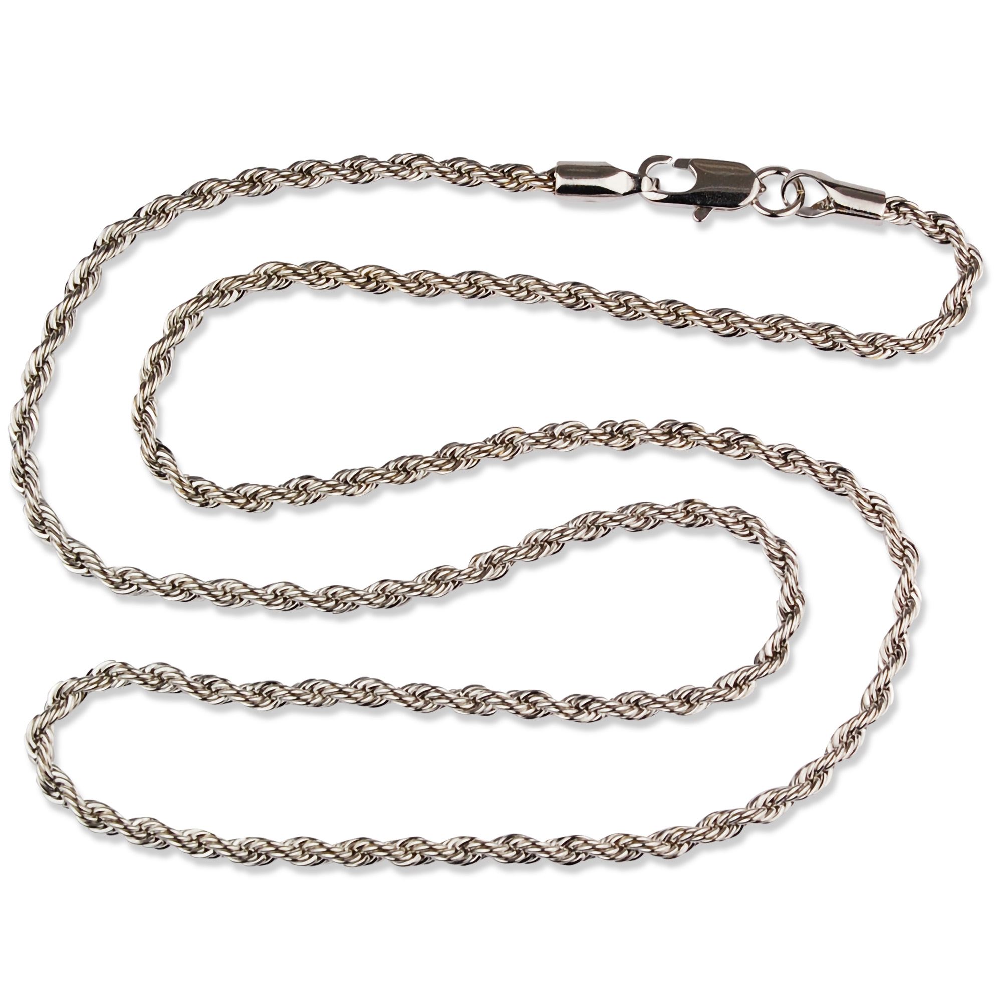 FRENCH ROPE CHAIN - 18" RHODIUM | EWTN Religious Catalogue