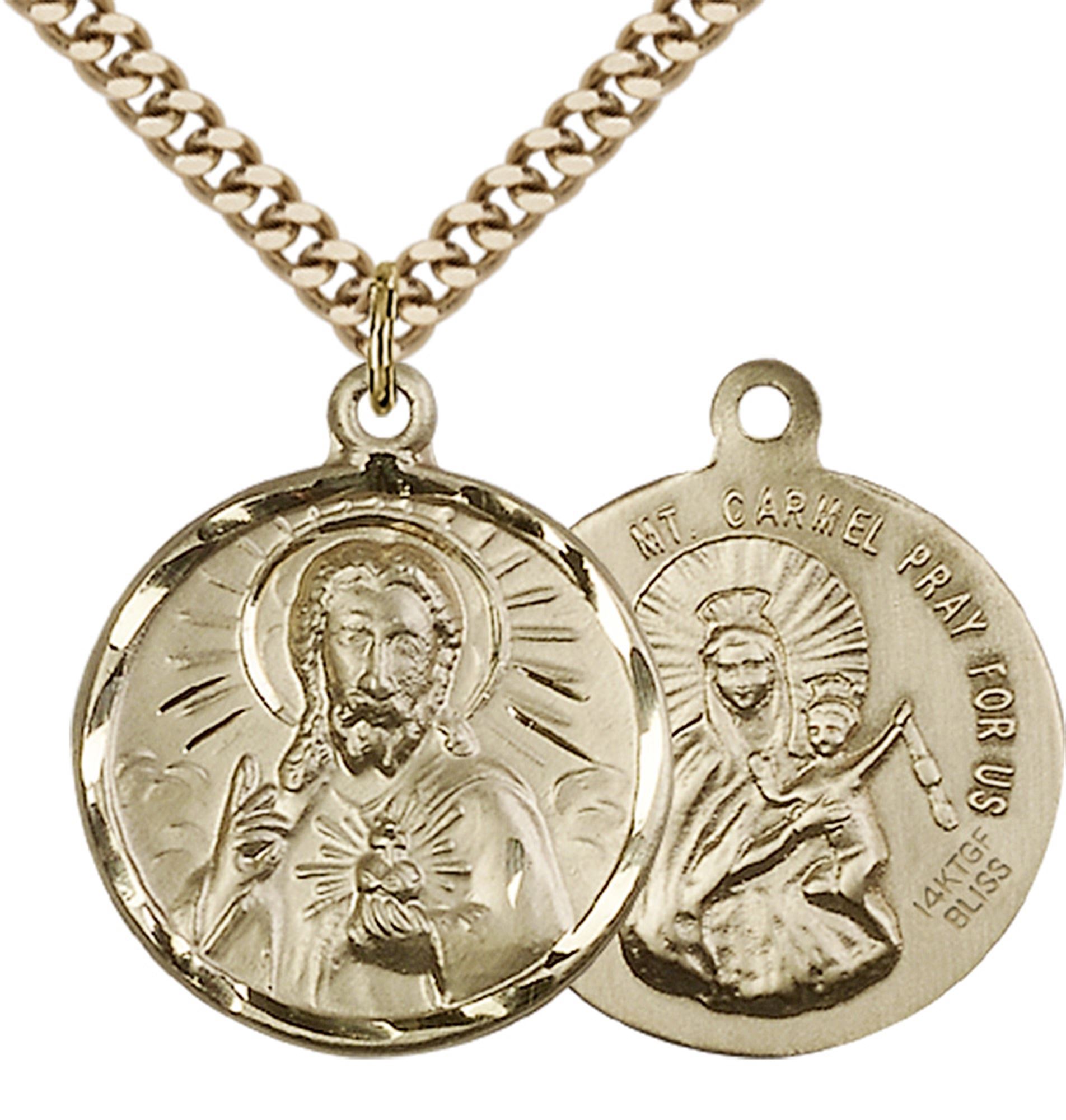 14KT GOLD FILLED SCAPULAR PENDANT WITH CHAIN - 7/8" x 3/4" | EWTN ...