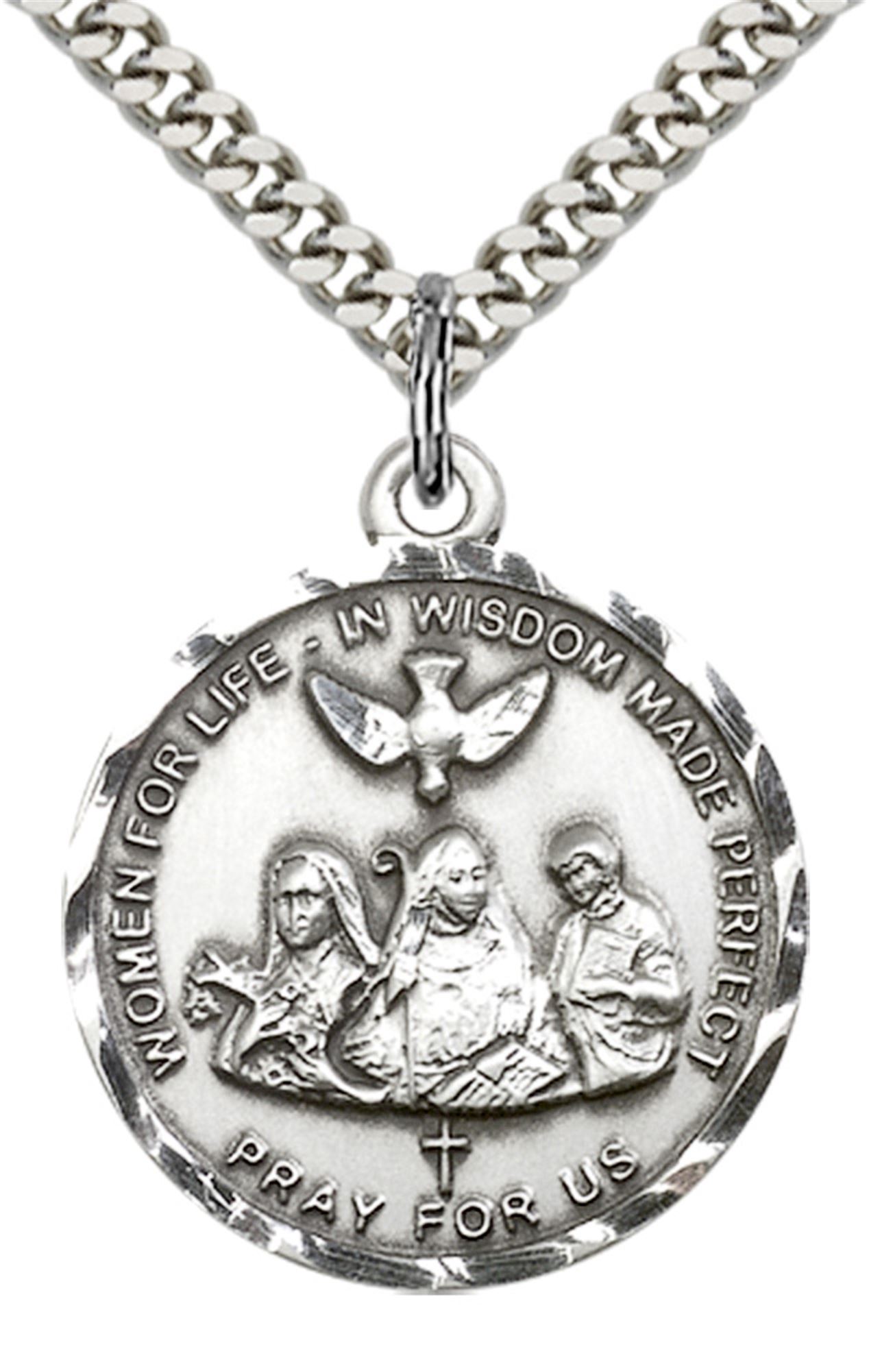 STERLING SILVER 3-DOCTORS PENDANT WITH CHAIN | EWTN Religious Catalogue