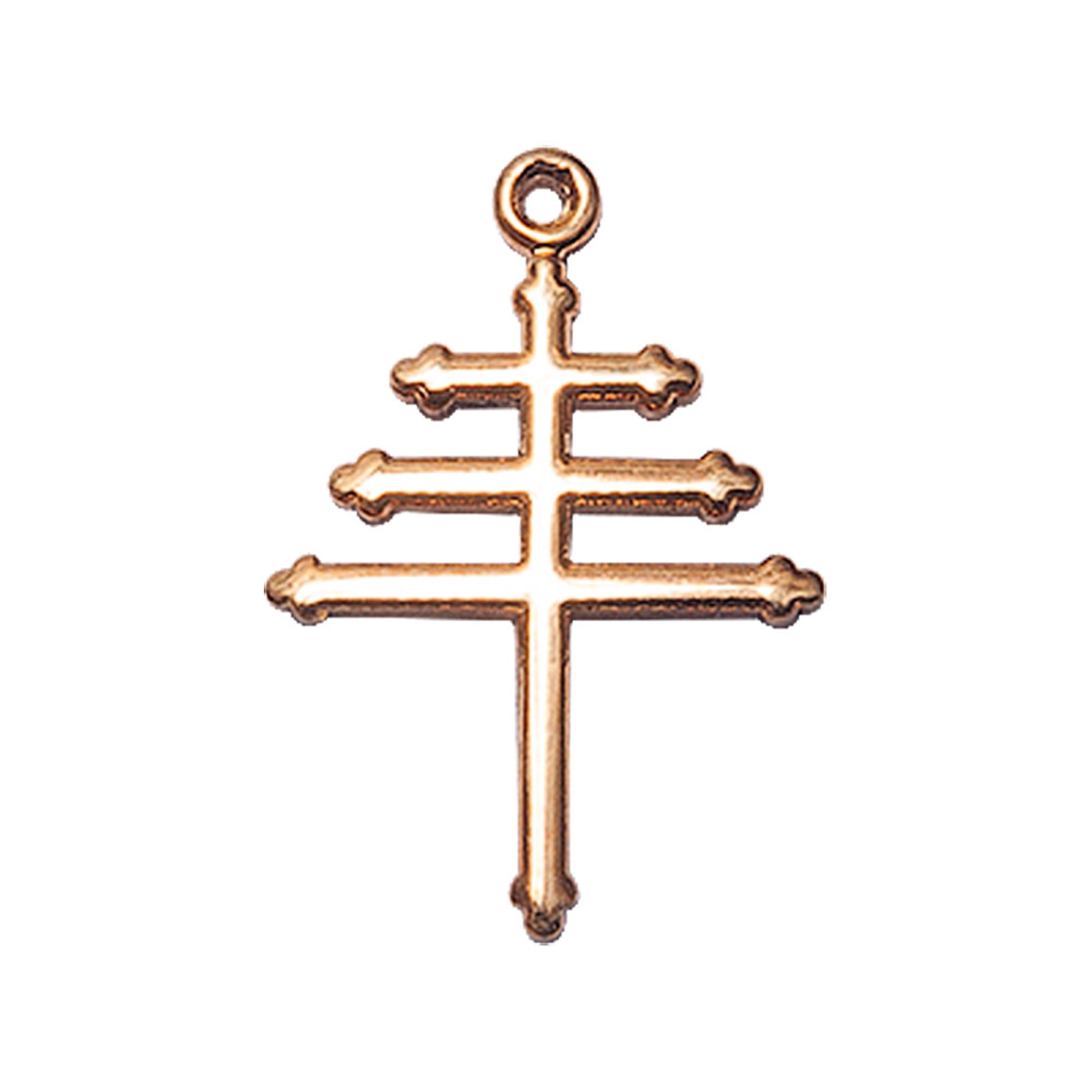 14KT GOLD MARONITE CROSS MEDAL - 7/8" x 5/8" | EWTN Religious Catalogue