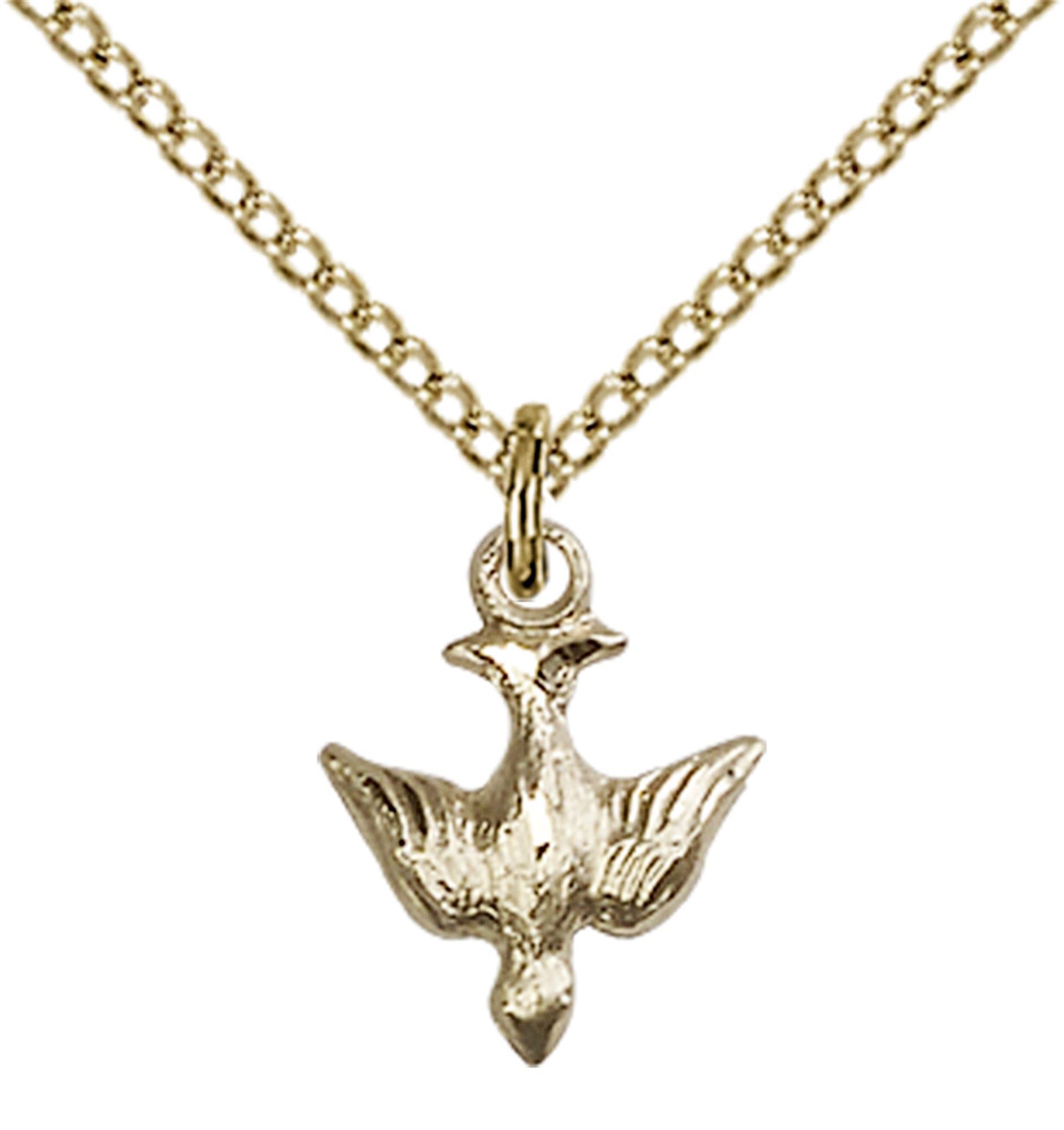 14KT GOLD FILLED HOLY SPIRIT PENDANT WITH CHAIN - 1/2" x 3/8" | EWTN ...