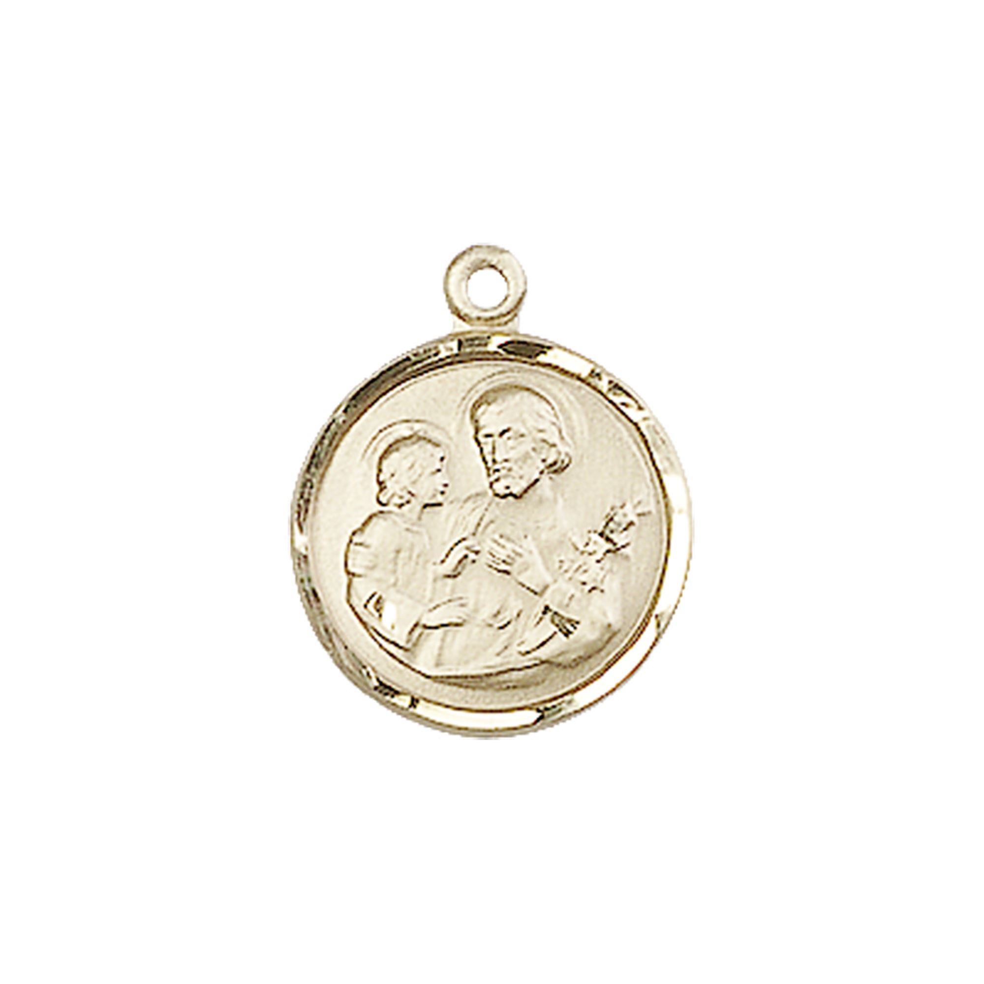 14KT GOLD ST JOSEPH MEDAL - 5/8" x 1/2" | EWTN Religious Catalogue