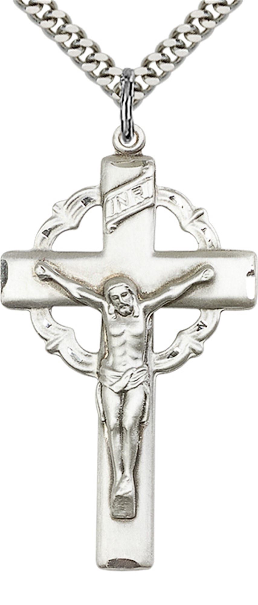 STERLING SILVER CRUCIFIX PENDANT WITH CHAIN - 1 5/8" x 7/8" | EWTN ...