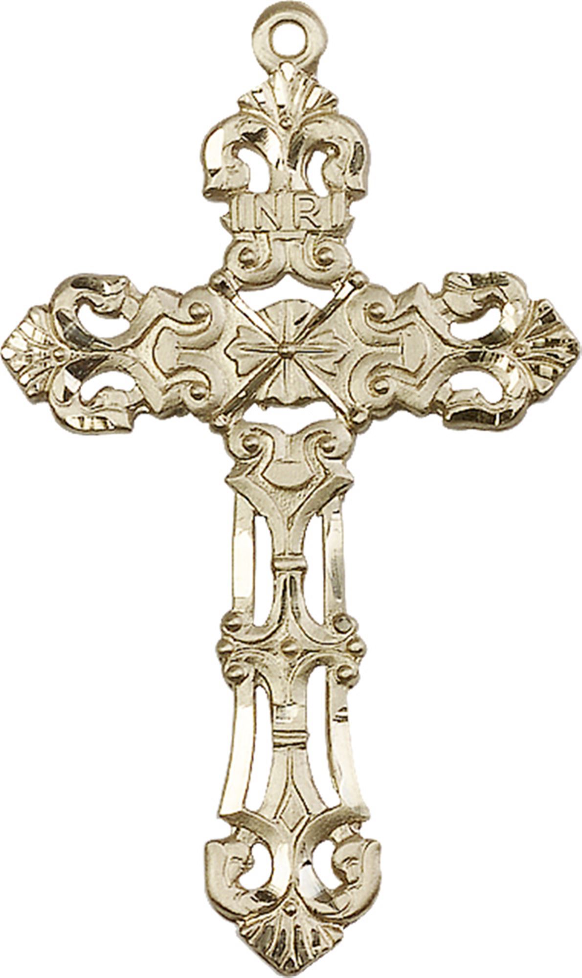 14KT GOLD CROSS MEDAL - 2" x 1 1/4" | EWTN Religious Catalogue
