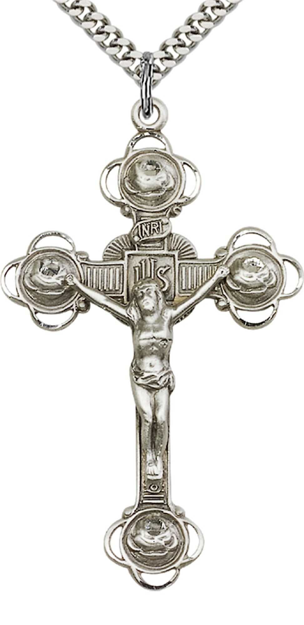 STERLING SILVER CRUCIFIX PENDANT WITH CHAIN - 2 1/8" x 1 1/4" | EWTN ...