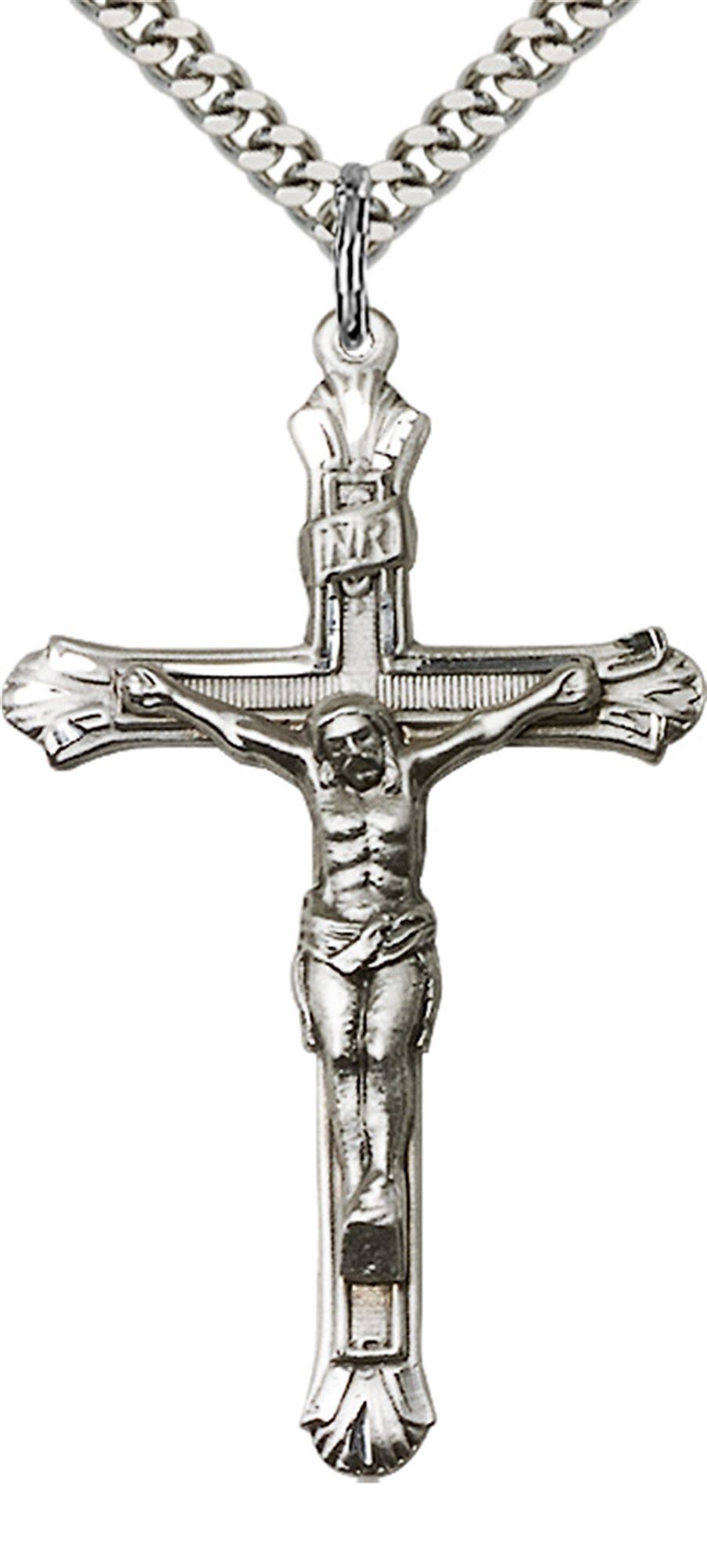 STERLING SILVER CRUCIFIX PENDANT WITH CHAIN - 1 3/4" x 1" | EWTN ...